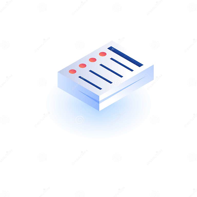 Paper Stack Icon, Isometric Style Stock Vector - Illustration of ...