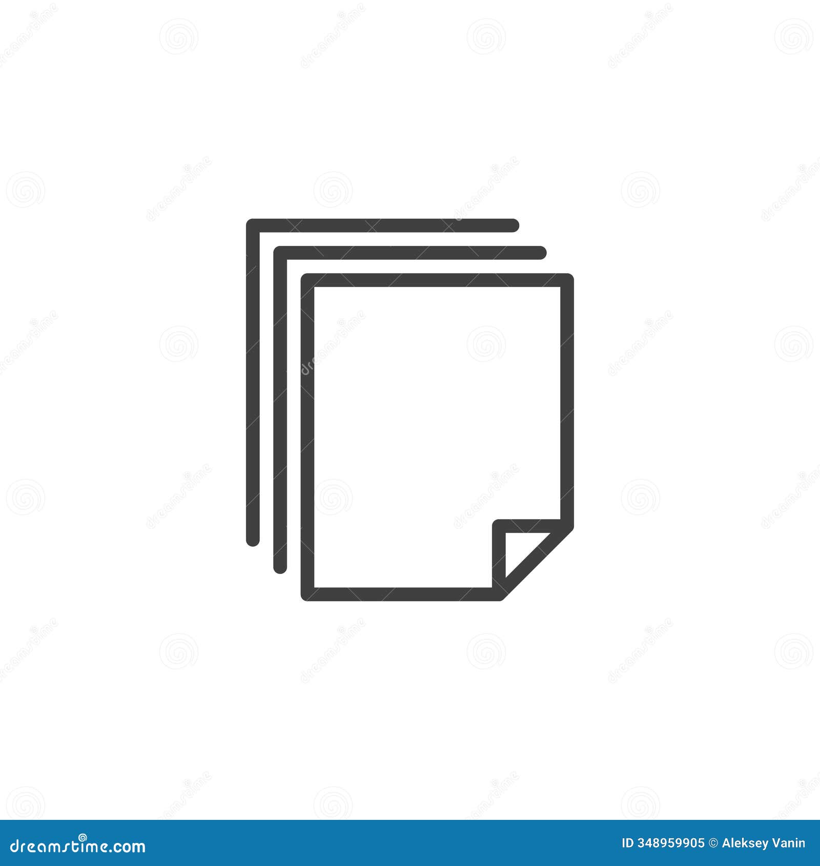 Paper Stack line icon stock vector. Illustration of document - 348959905