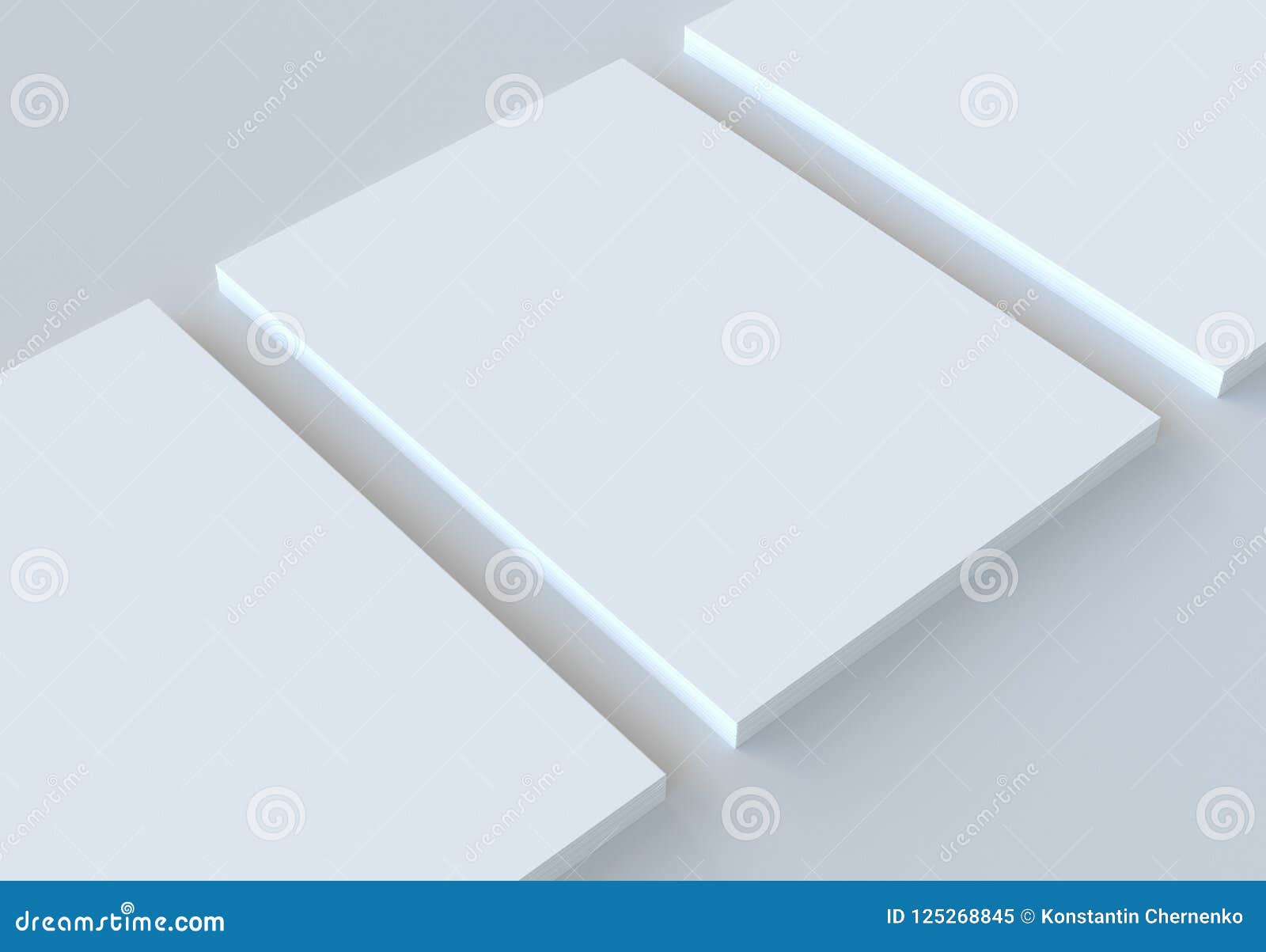 A4 paper stack mockup. stock illustration. Illustration of design ...