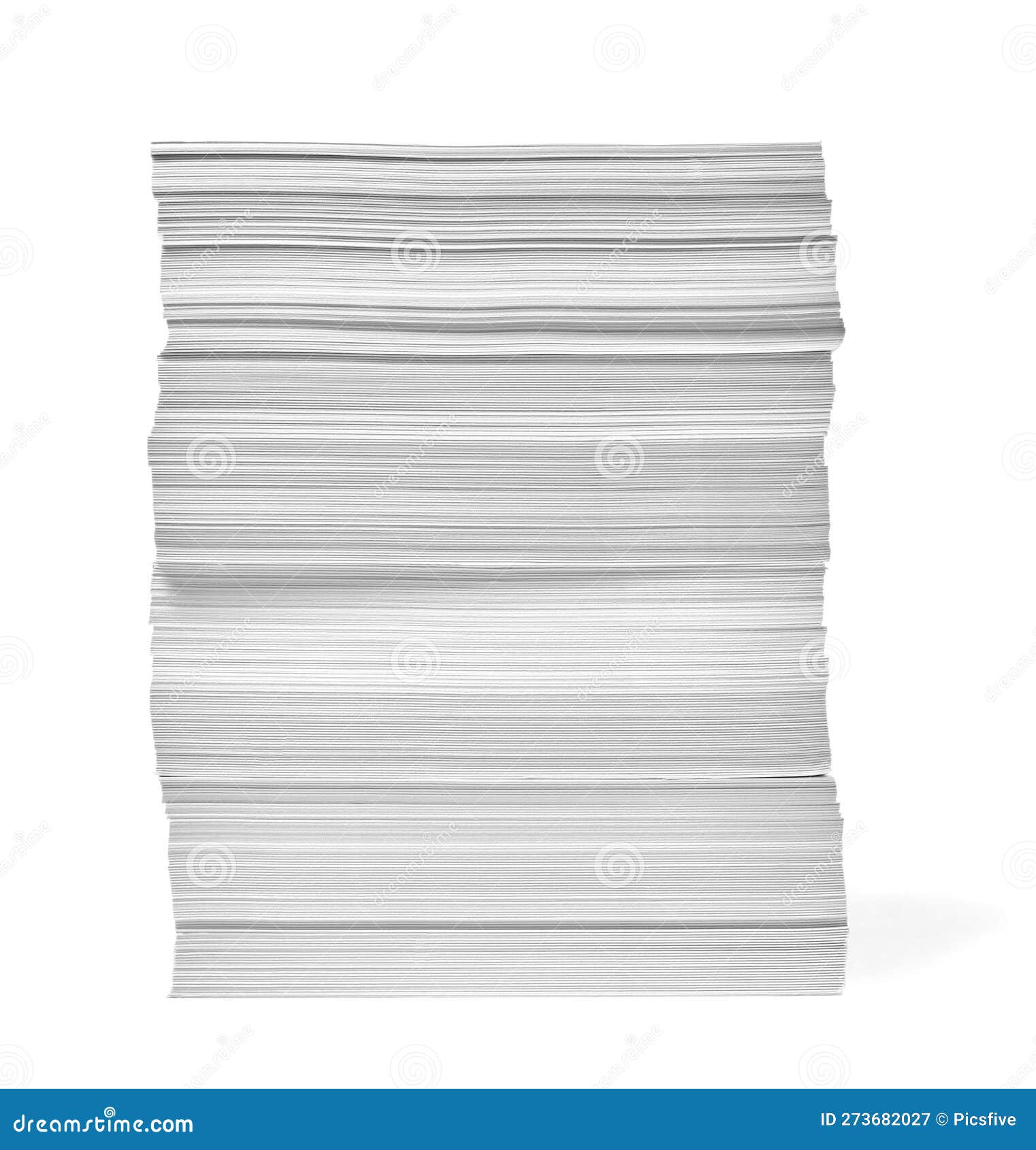 Pile Of Office Paper, Black Staple Remover And Gray Stapler On White ...