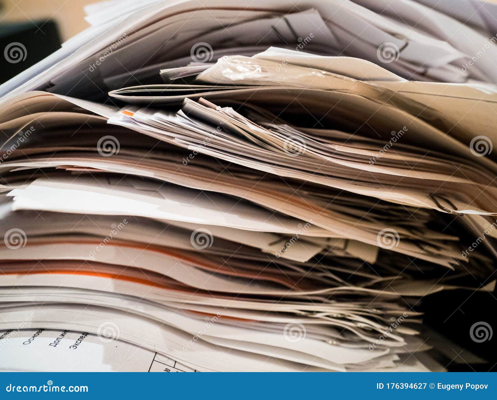 The Paper Stack is a Side View Stock Image - Image of detail, ragged ...