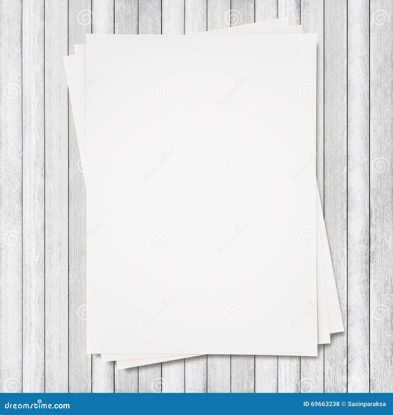 Paper Stacked on White Wood Texture Stock Photo - Image of document ...