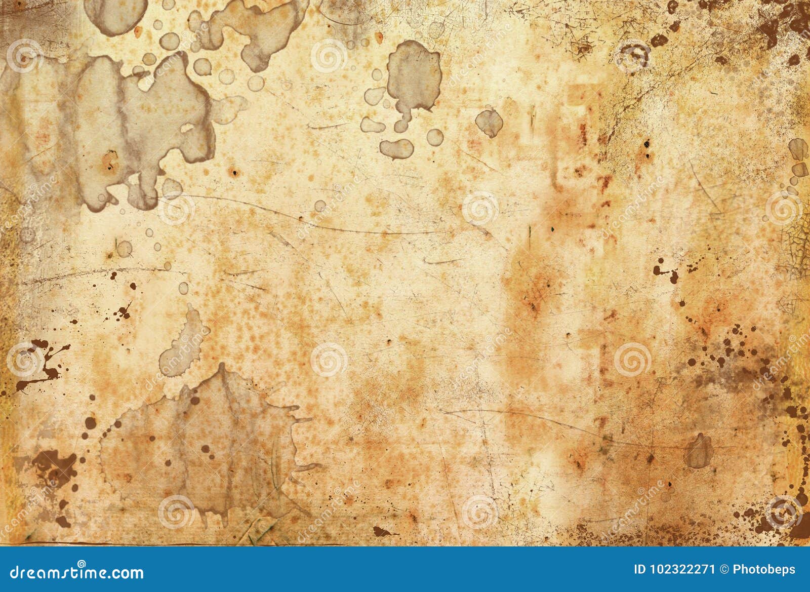 Paper Stained With Coffee. Old Shabby, Aged And Worn Paper Stock Photo ...
