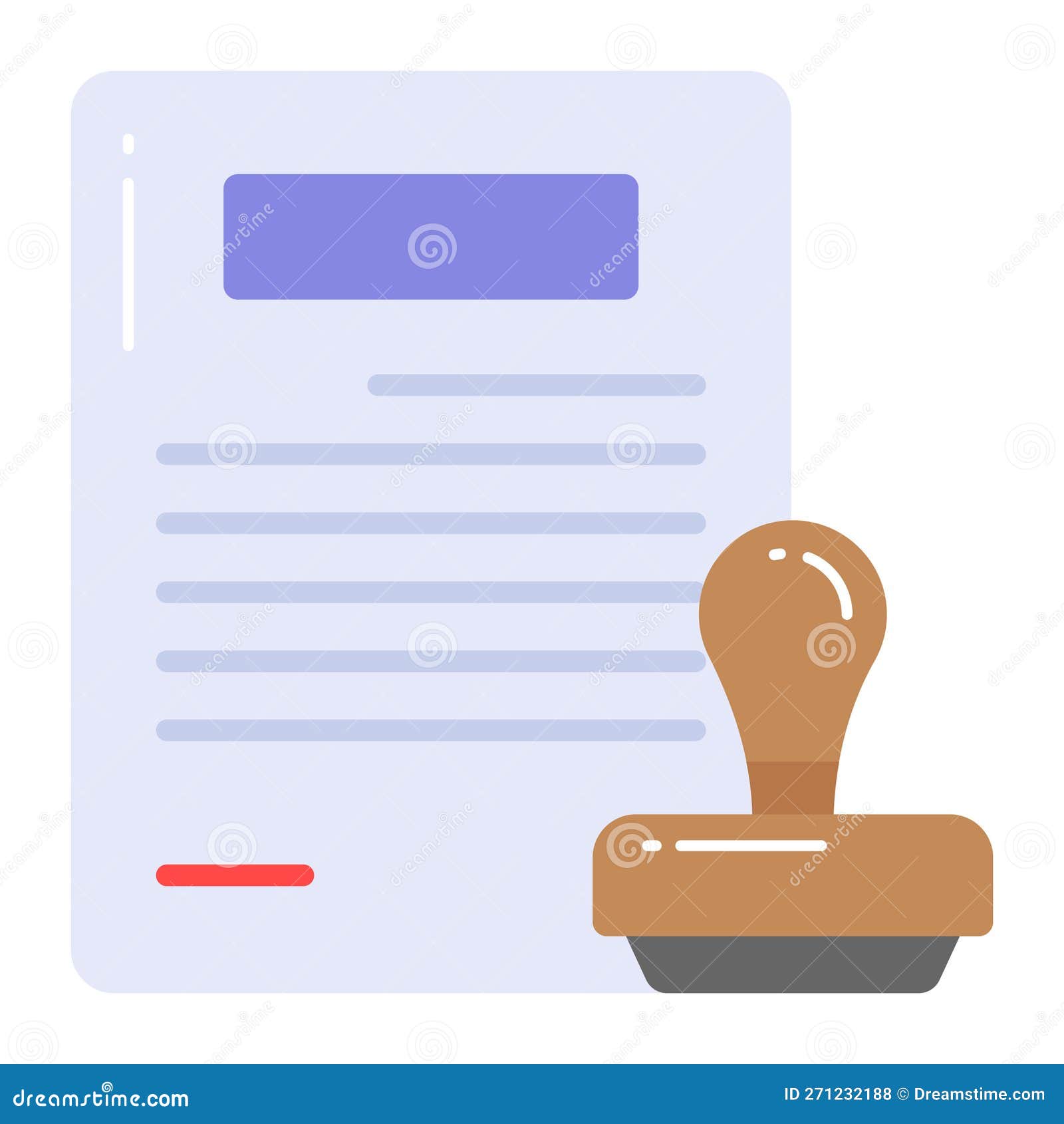 Paper with Stamp Concept of Legal Document Vector in Trendy Style Stock ...