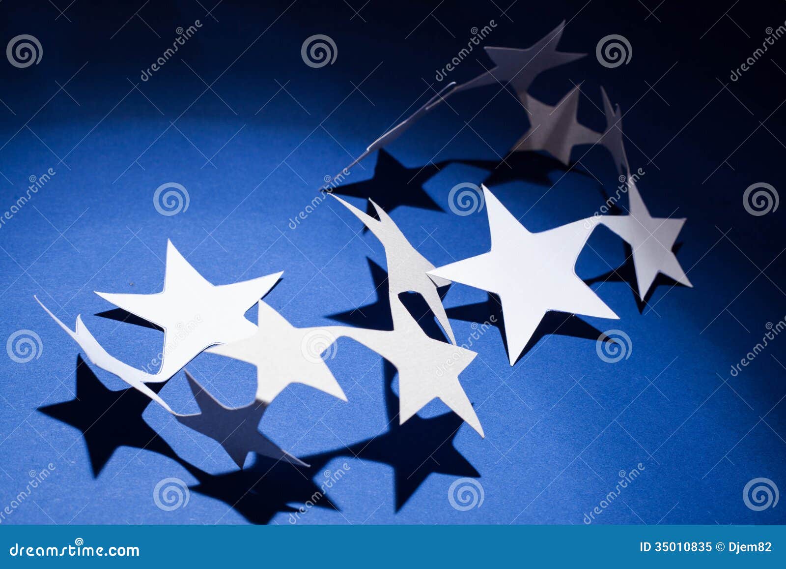 Paper Stars Group on a Colour Background Stock Image - Image of figure ...