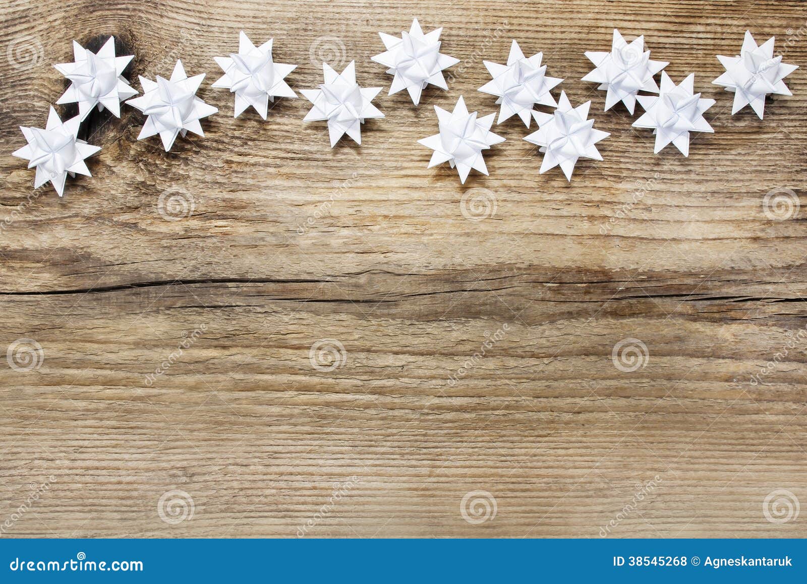 Paper Stars on Wooden Rough Background Stock Photo - Image of beautiful ...