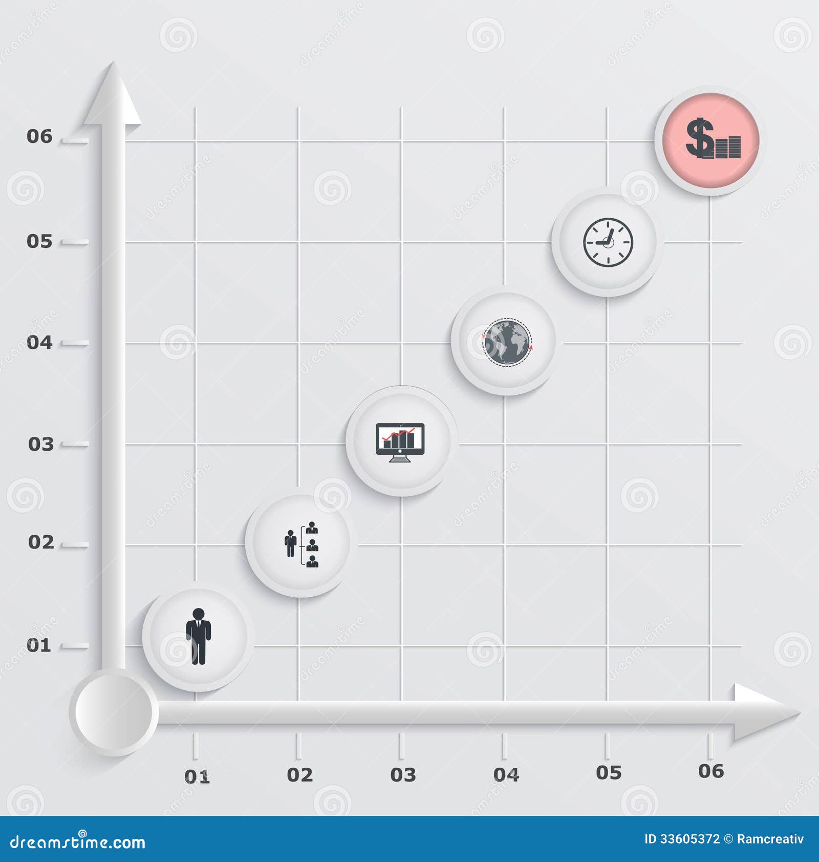 Paper Stepwise Economic Graph. Stock Illustration - Illustration of ...