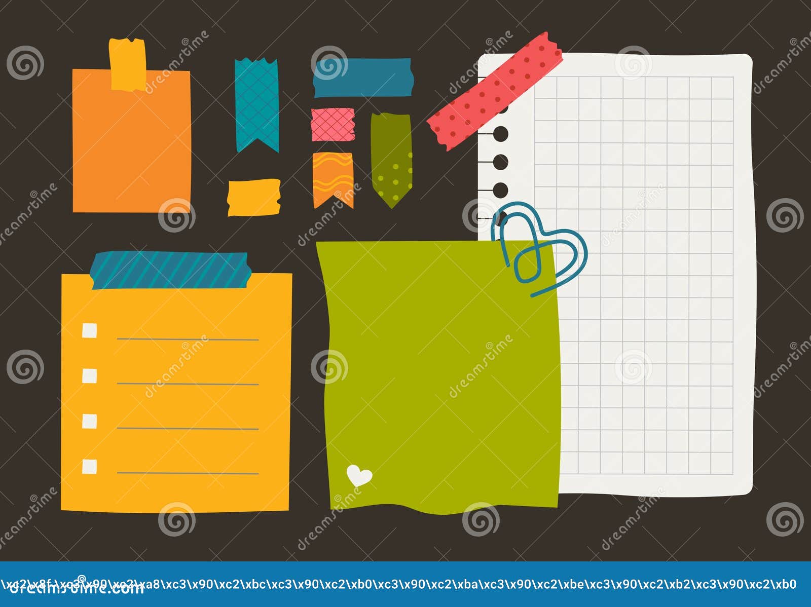 Paper Sticker Various Notes are Personal. Accessories for Organizing ...