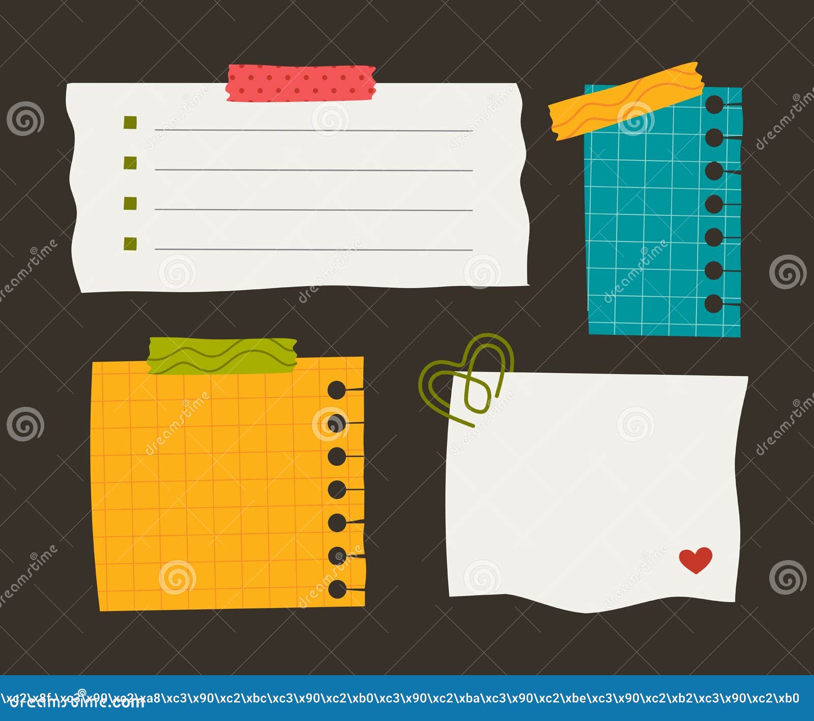 Paper Sticker Various Notes are Personal. Accessories for Organizing ...