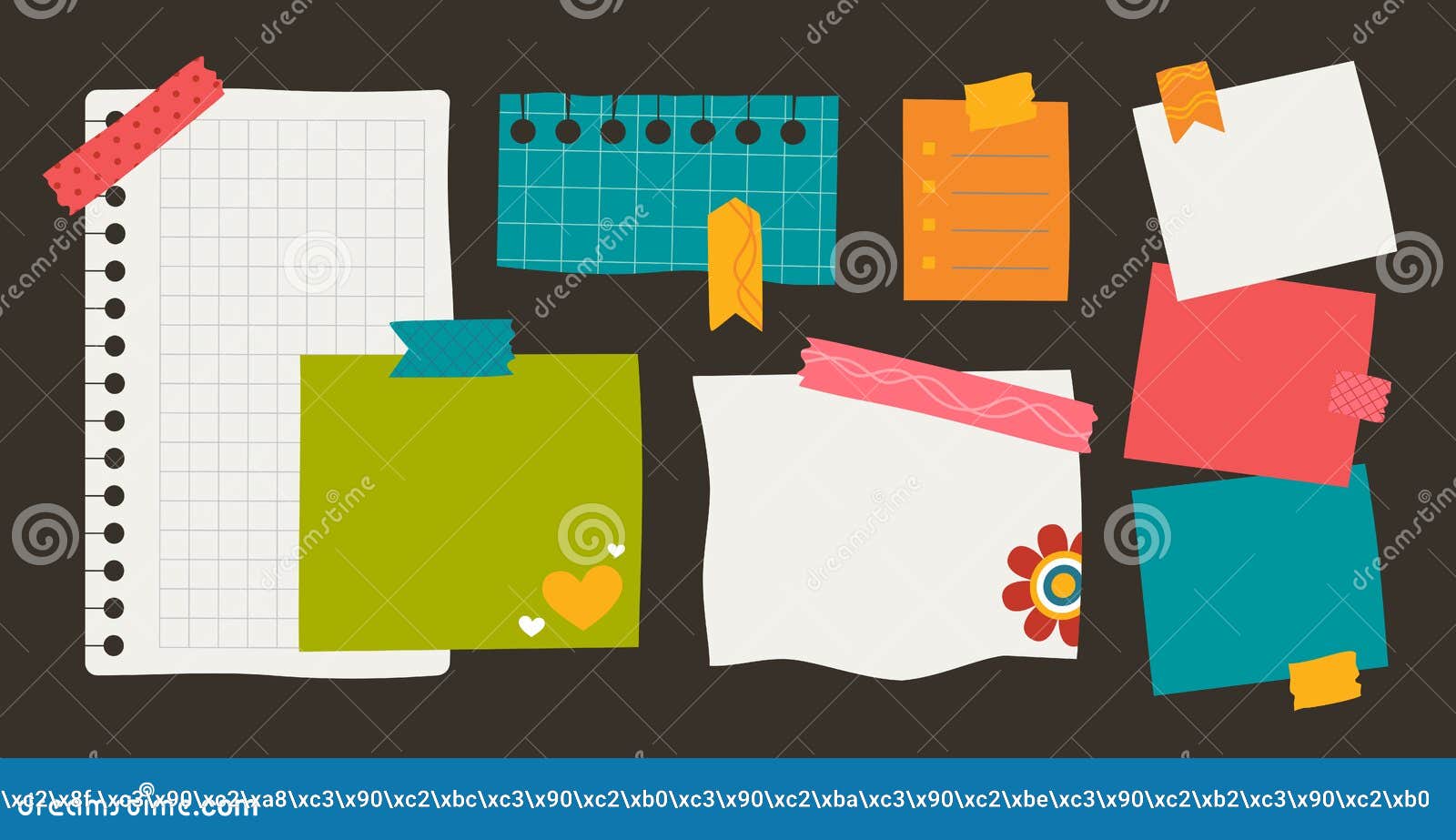 Paper Sticker Various Notes are Personal. Accessories for Organizing ...