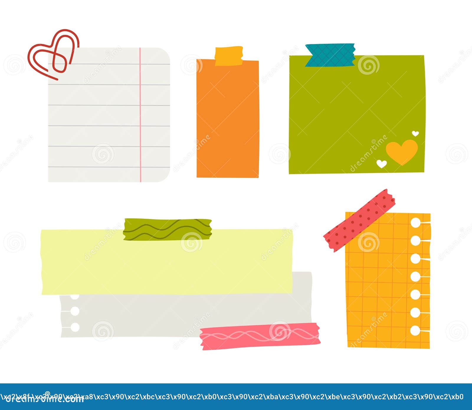 Paper Sticker Various Notes are Personal. Accessories for Organizing ...