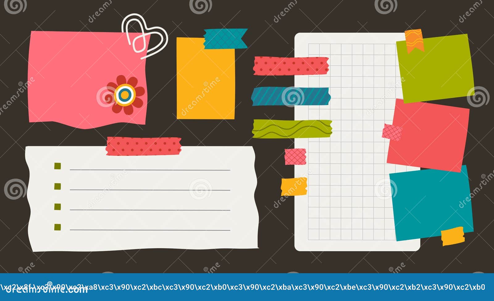 Paper Sticker Various Notes are Personal. Accessories for Organizing ...