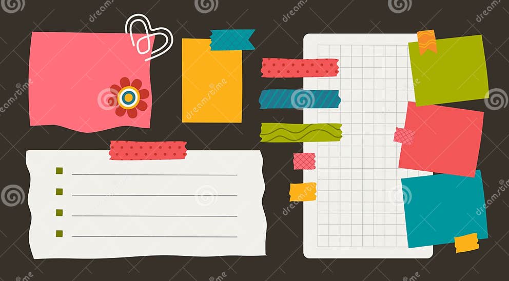 Paper Sticker Various Notes are Personal. Accessories for Organizing ...