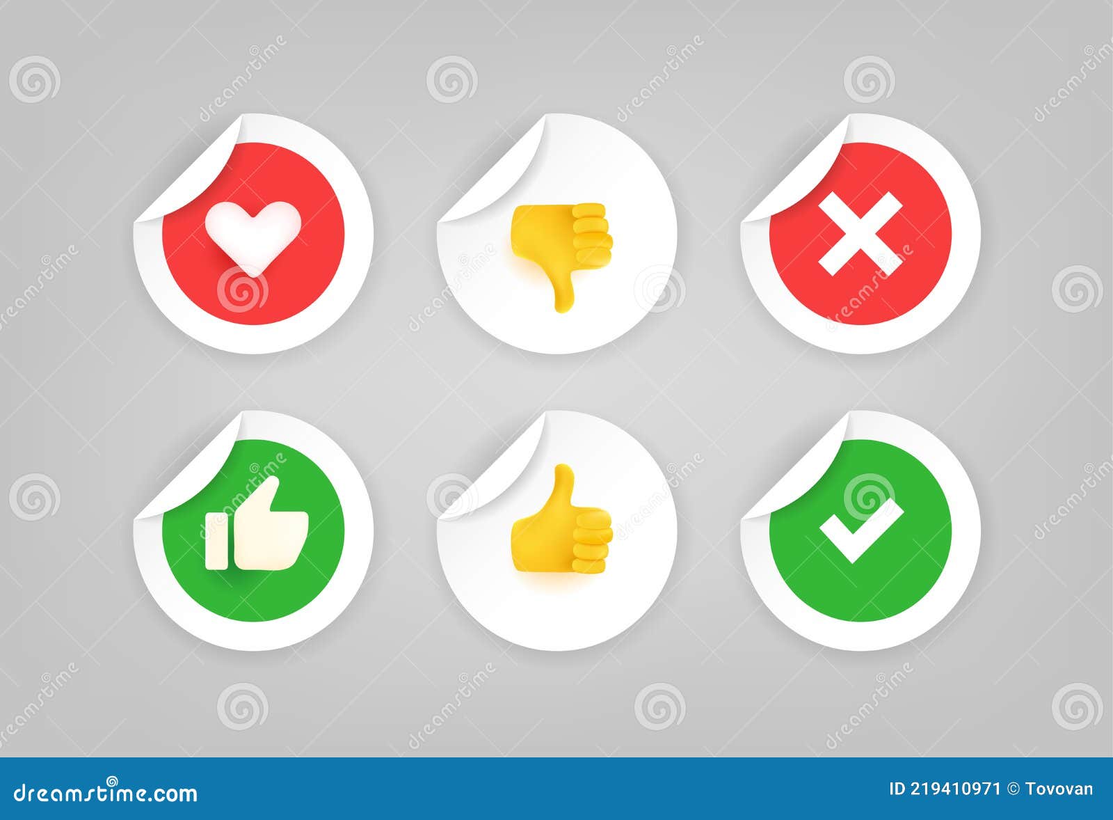 Paper stickers with agree stock vector. Illustration of vector - 219410971