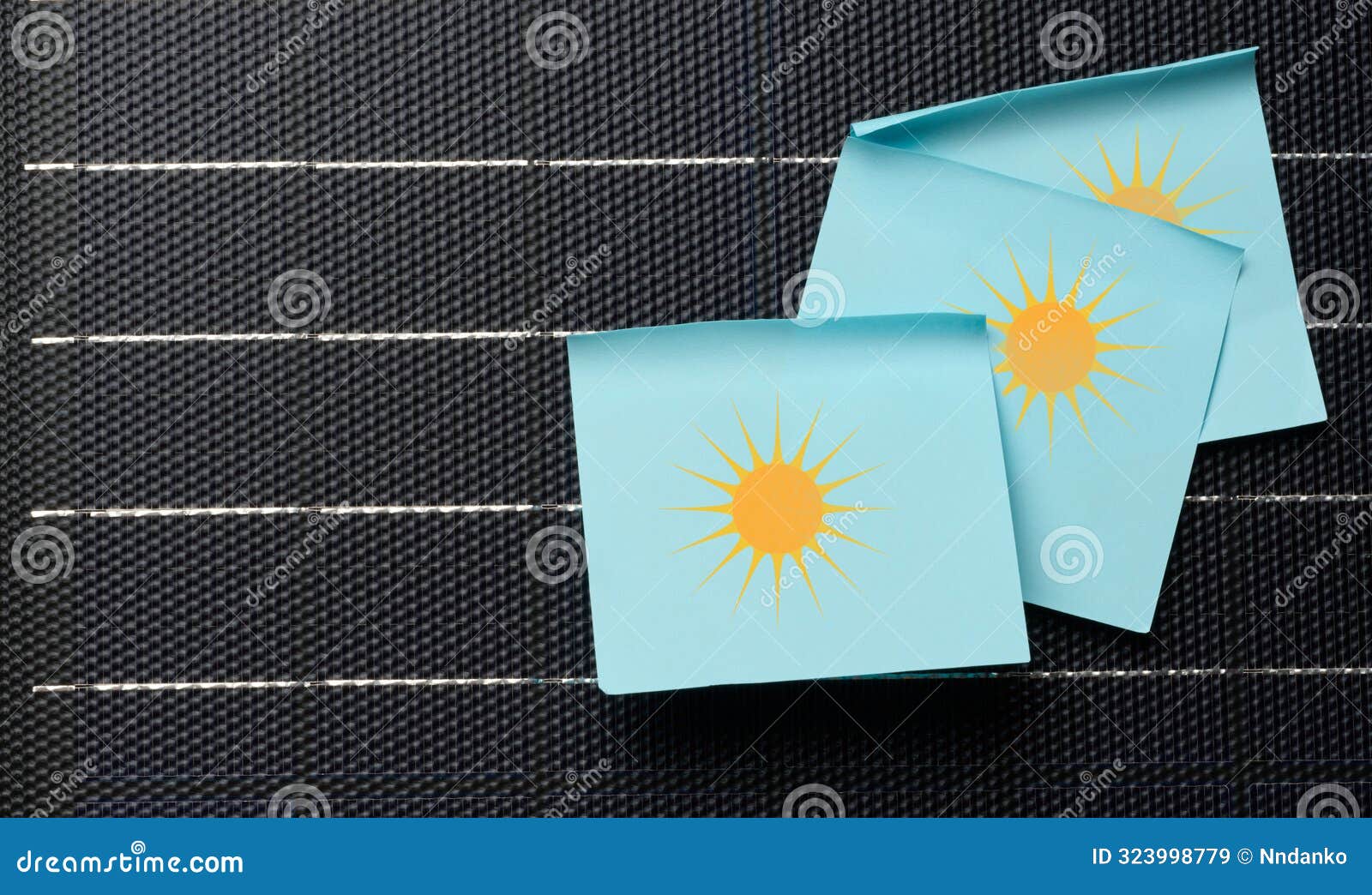 Paper Stickers Glued on Black Solar Panel, Renewable Energy Stock Image ...
