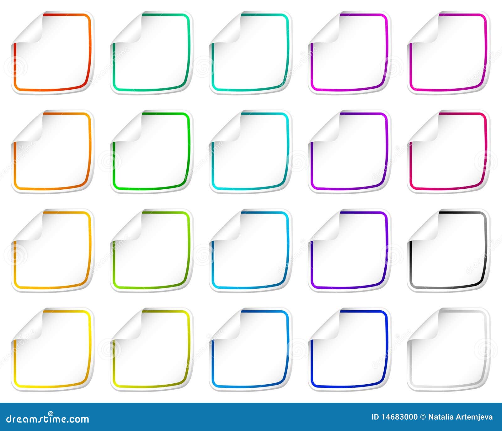 Paper stickers set stock vector. Illustration of icon - 14683000