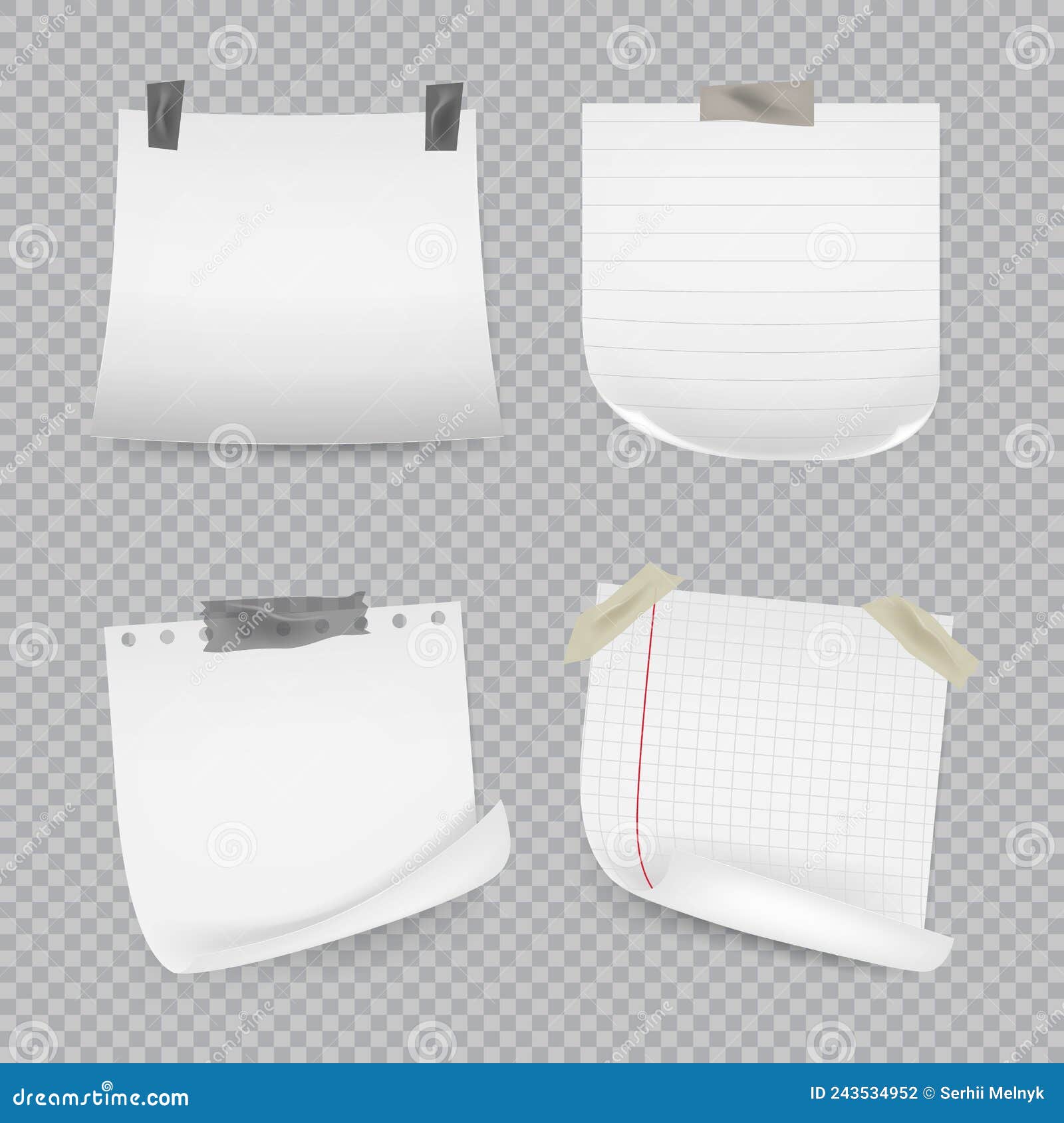 Paper sticky memo notes stock vector. Illustration of reminder - 243534952