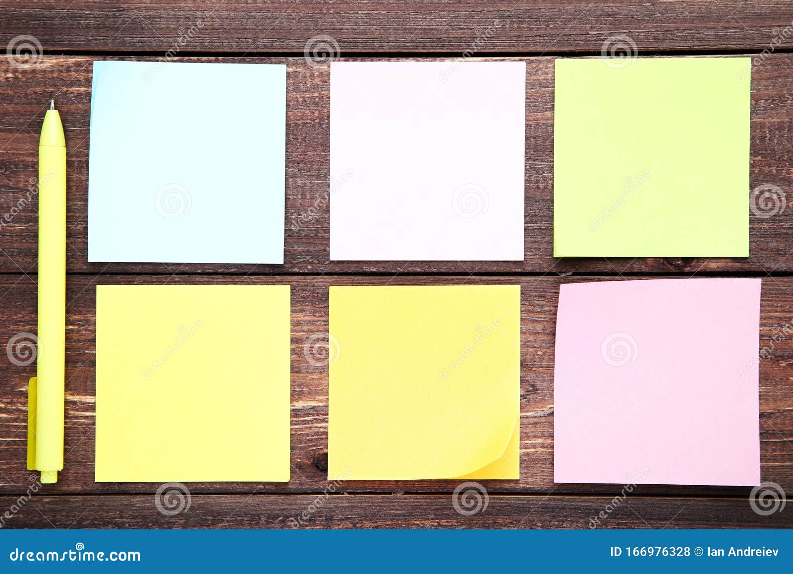 Paper Sticky Notes with Pen Stock Photo - Image of green, announcement ...