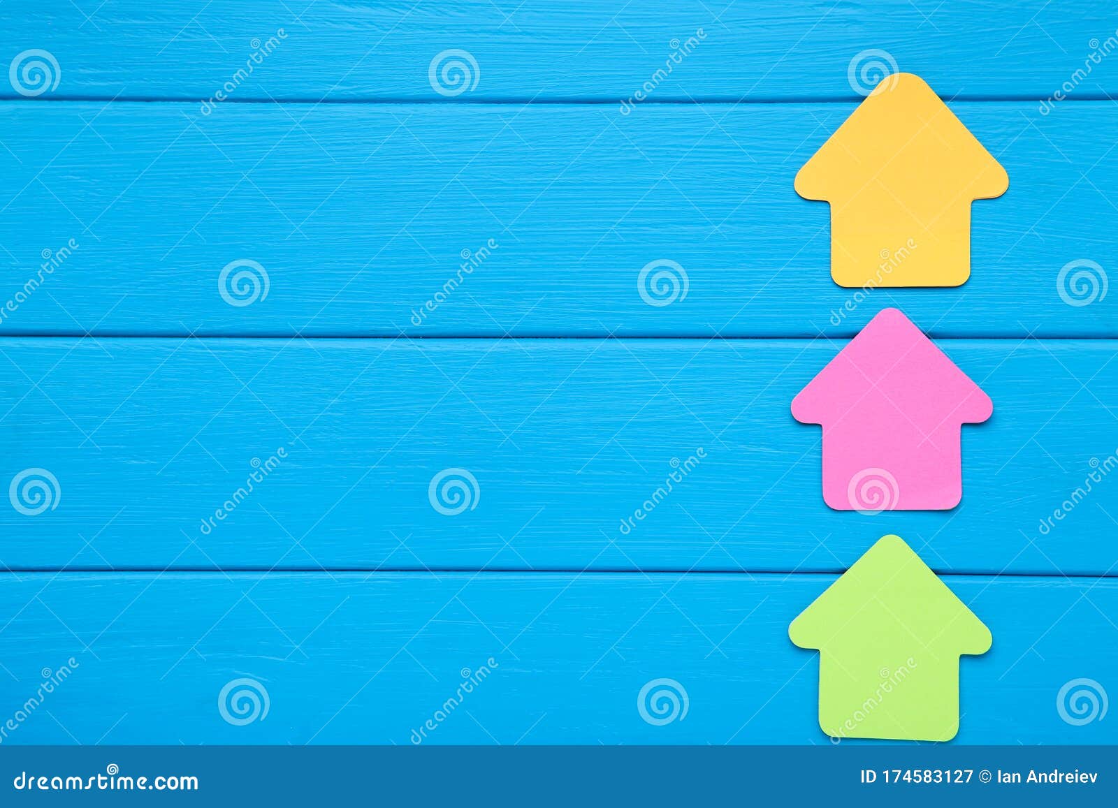 Paper Sticky Notes in Shape of Arrow Stock Image - Image of pointing ...