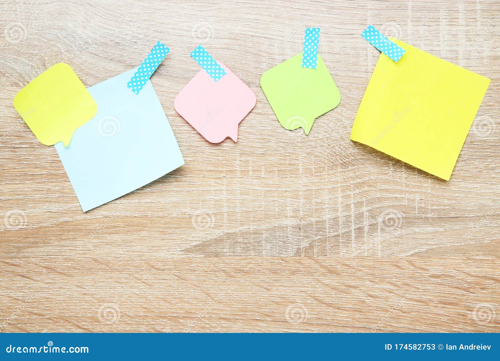 Paper Sticky Notes with Speech Bubbles Stock Image - Image of green ...