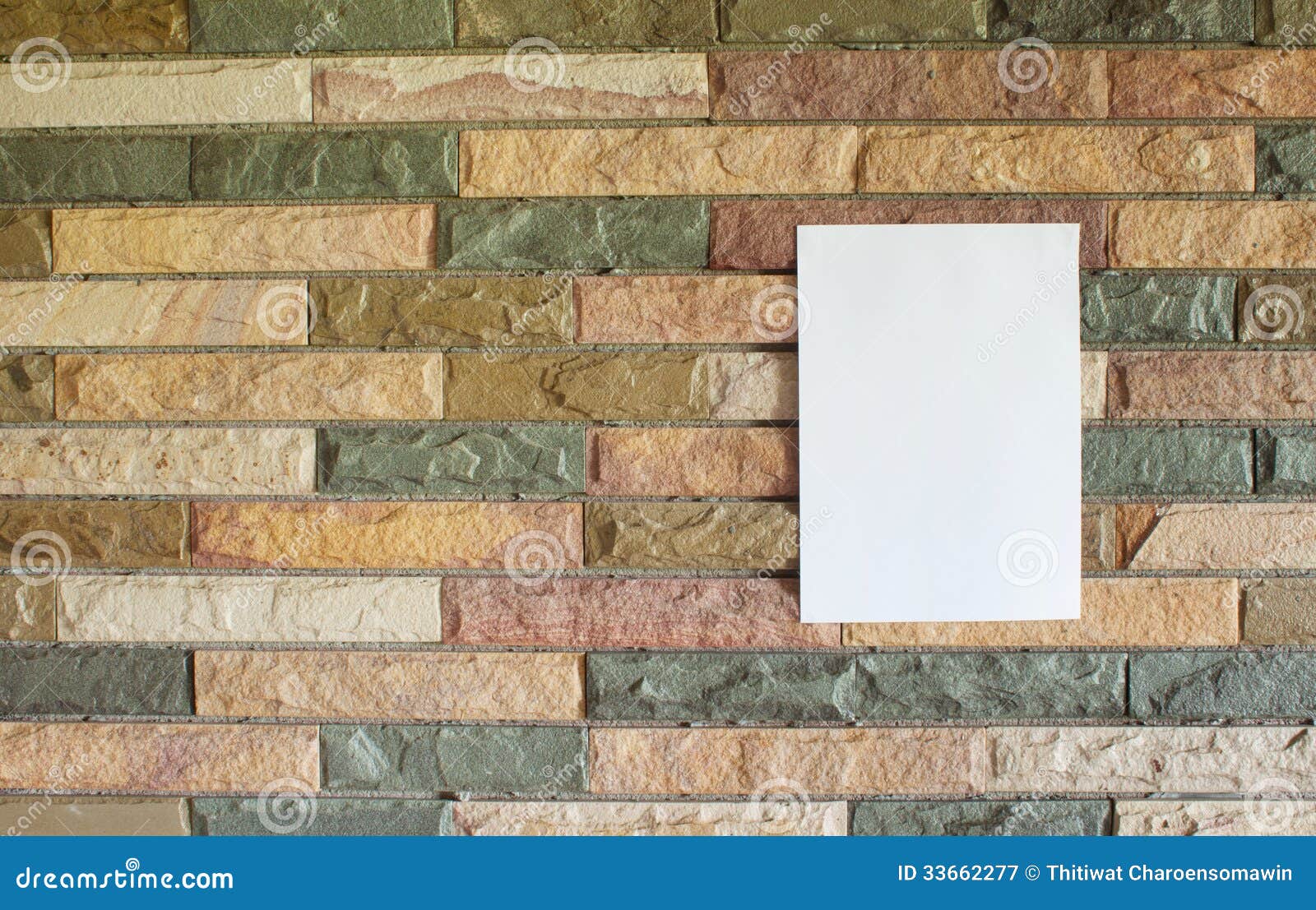 Paper on stone wall stock image. Image of paper, decorative - 33662277