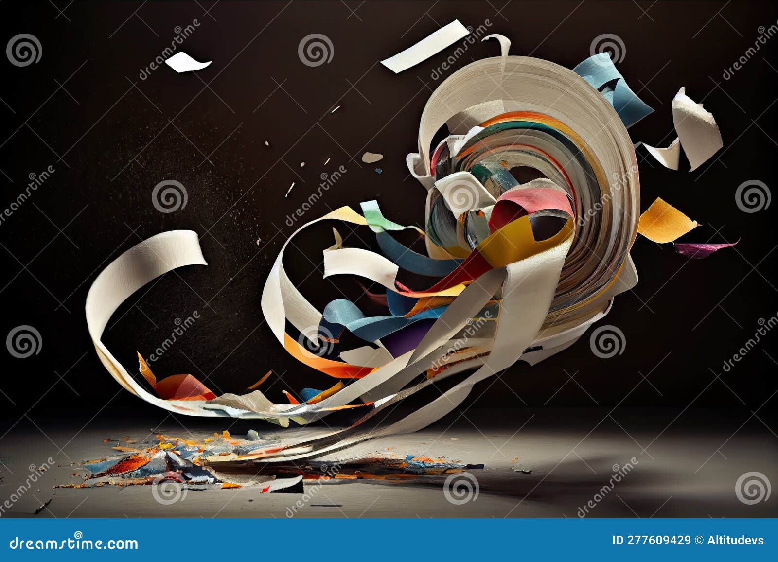 Paper Streamer Being Released from Its Roll, Floating Down To the ...