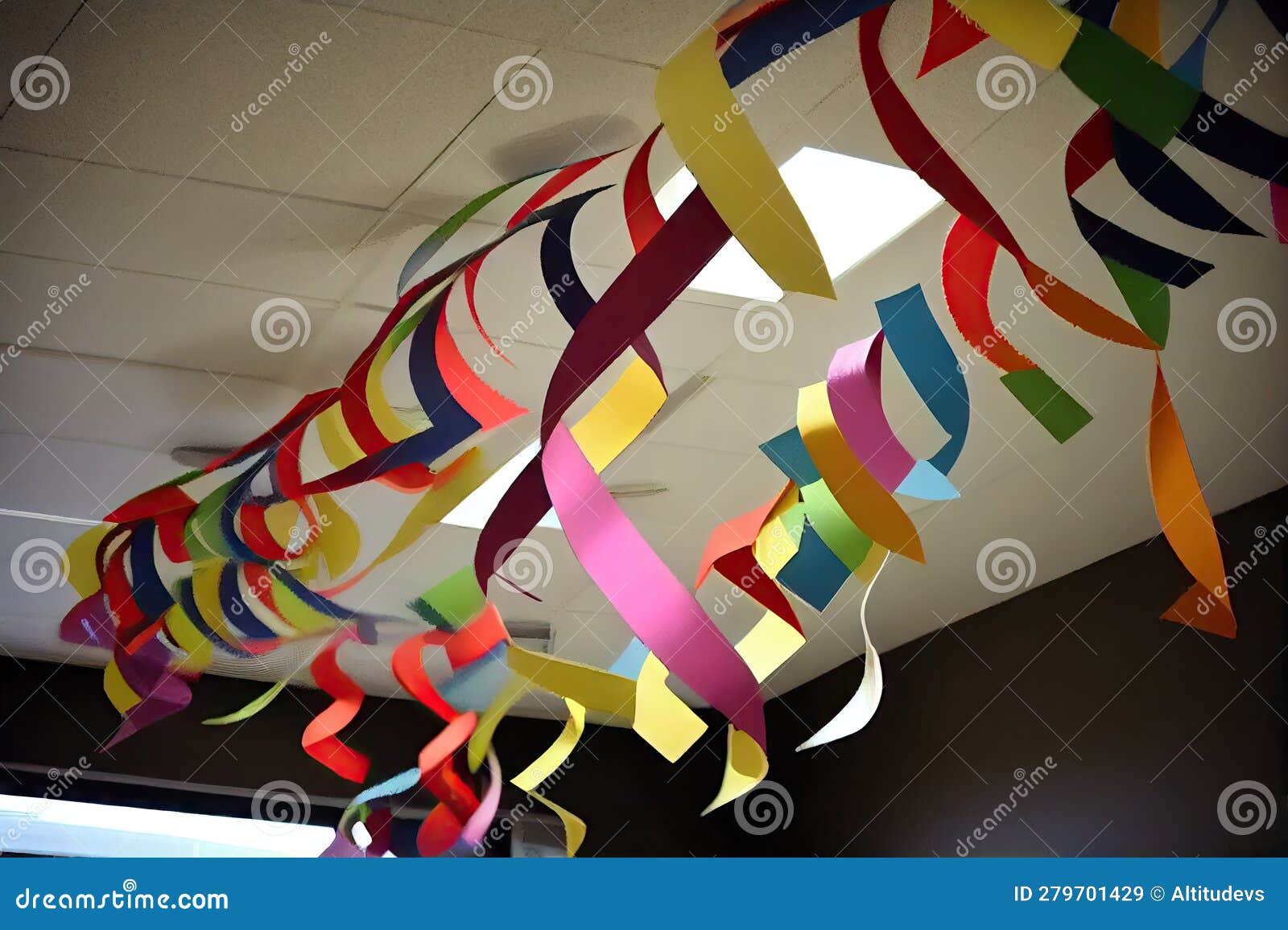 Paper Streamer Hanging from the Ceiling, Adding a Festive Touch To Any ...