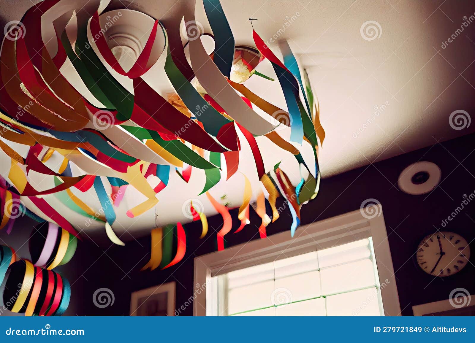 Paper Streamer Hanging from the Ceiling, Adding a Festive Touch To Any ...