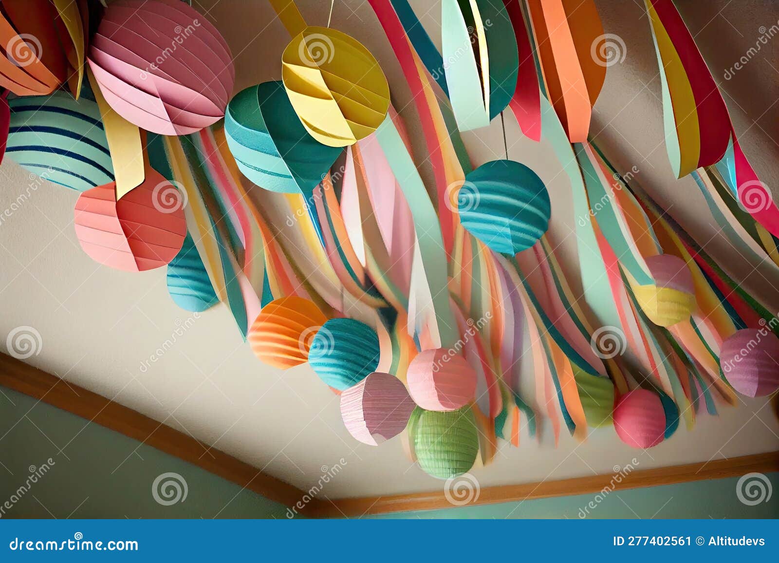 Paper Streamer Hanging from Ceiling or Rafter, Adding Festive and ...