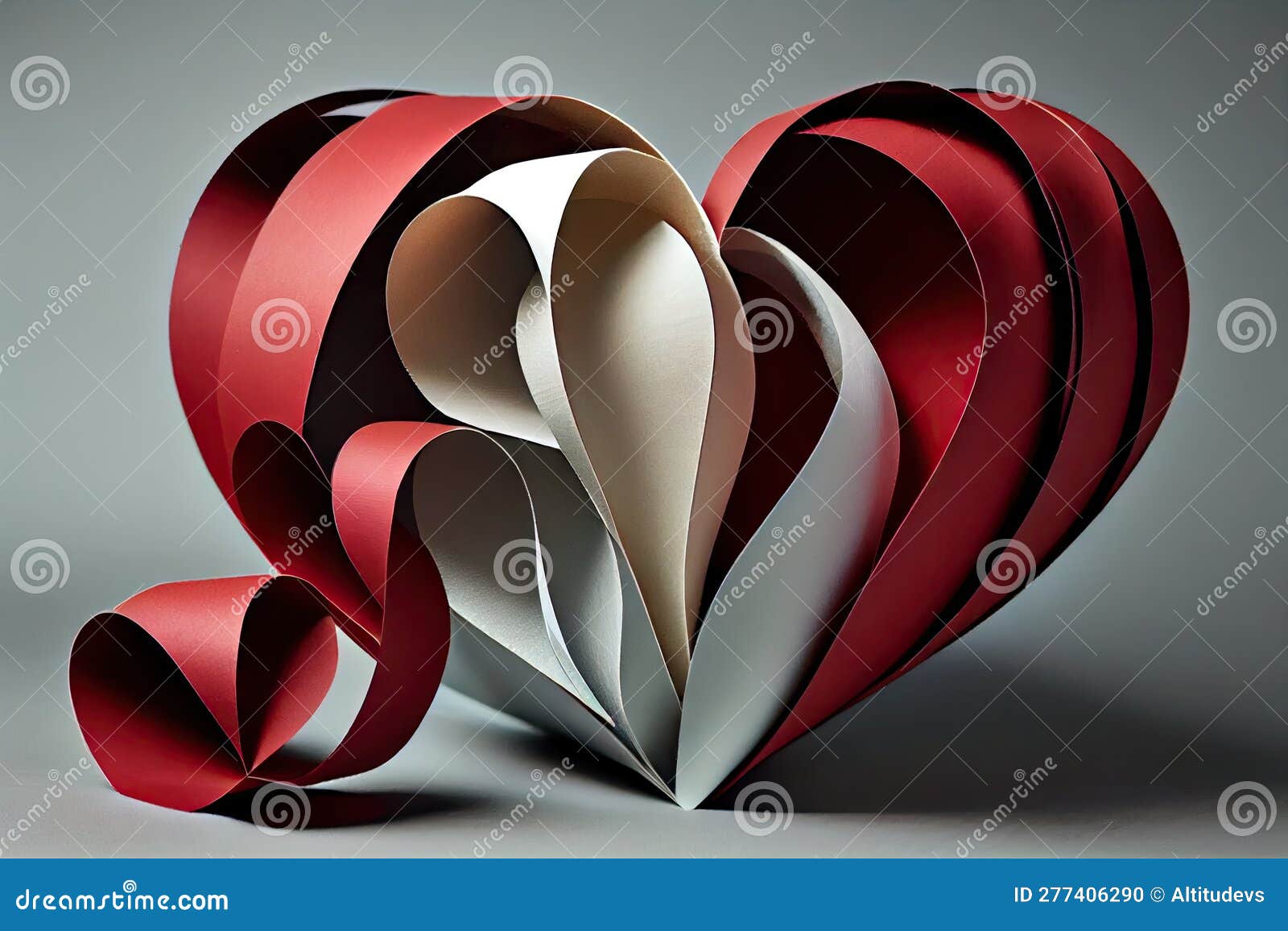 Paper Streamer in the Shape of a Heart for a Romantic or Anniversary ...