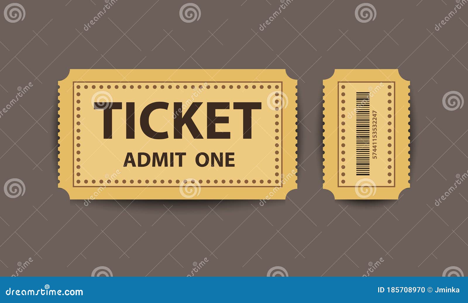 Paper Stub Ticket Templates With Two Parts Vector Illustration ...