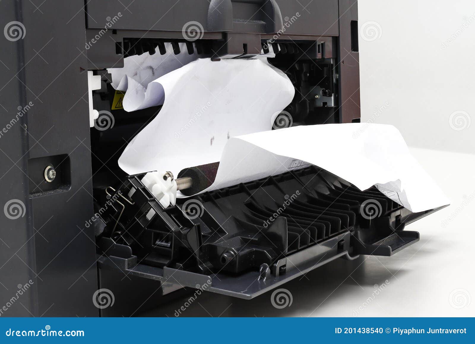 Paper Stuck, Paper Jam in Printer at Office Stock Photo - Image of ...