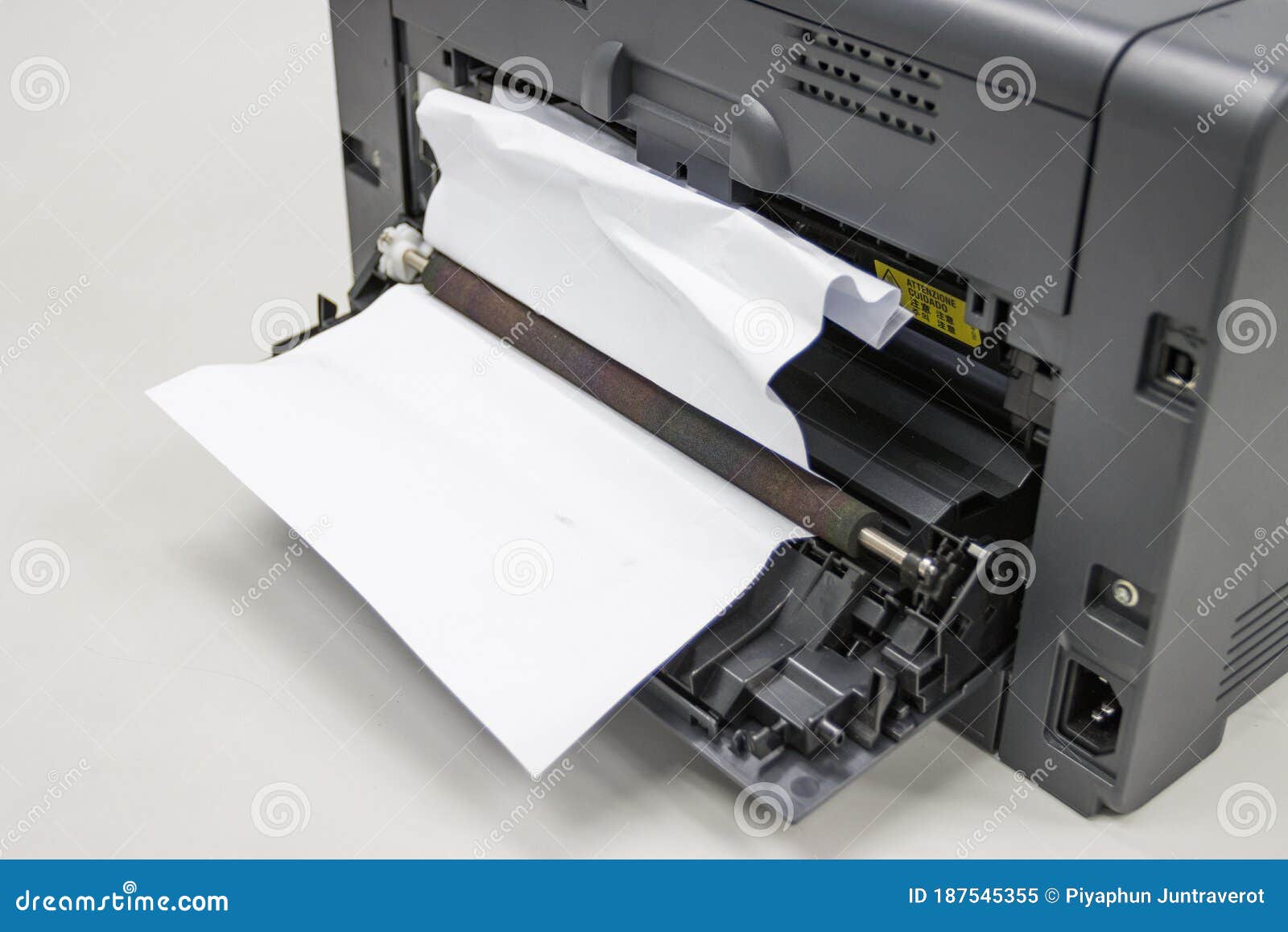 Paper A4 Stuck in Printer at Office, Concept Repair Stock Image - Image ...