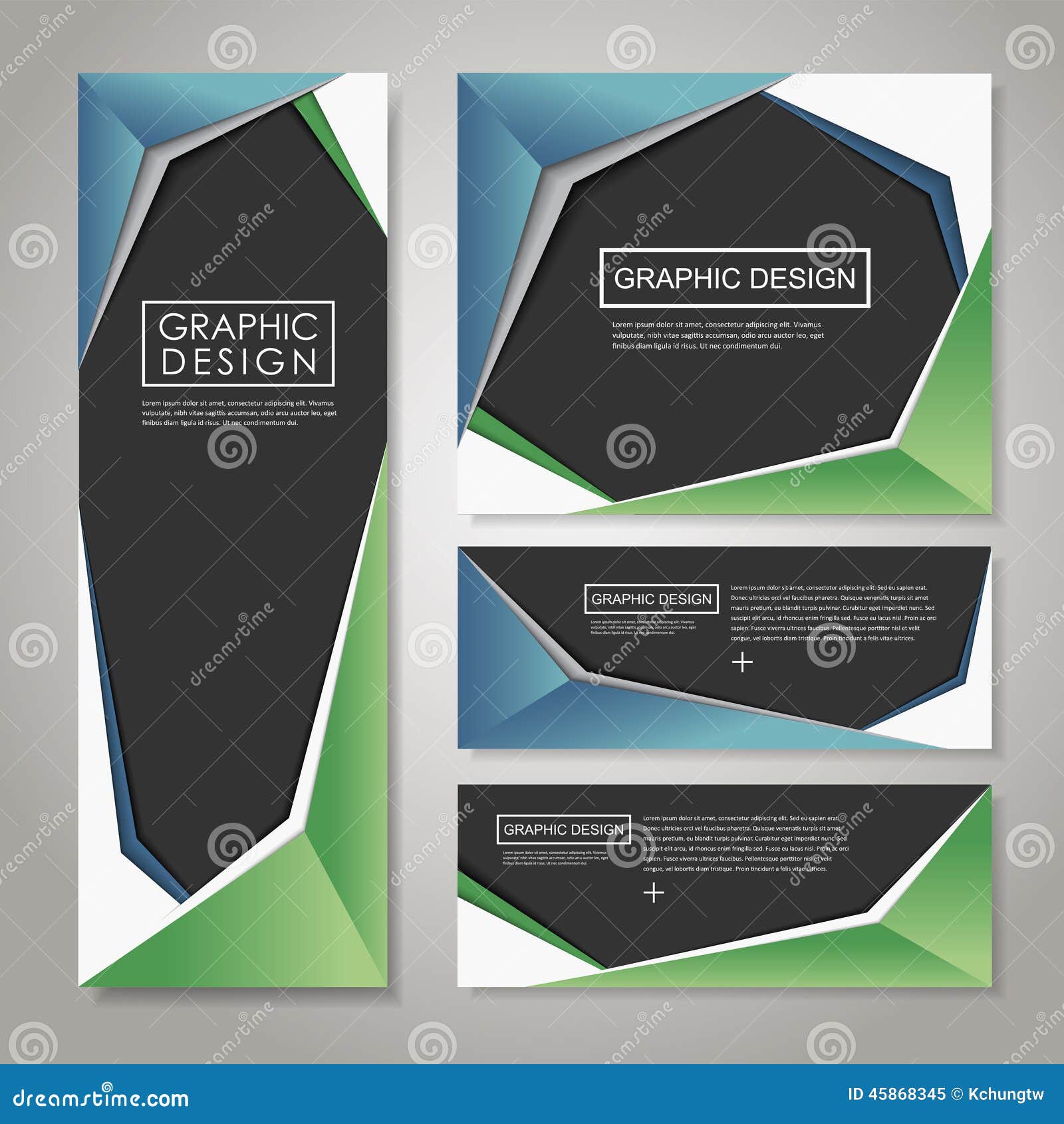 Paper Style Design for Banners Set Stock Vector - Illustration of ...