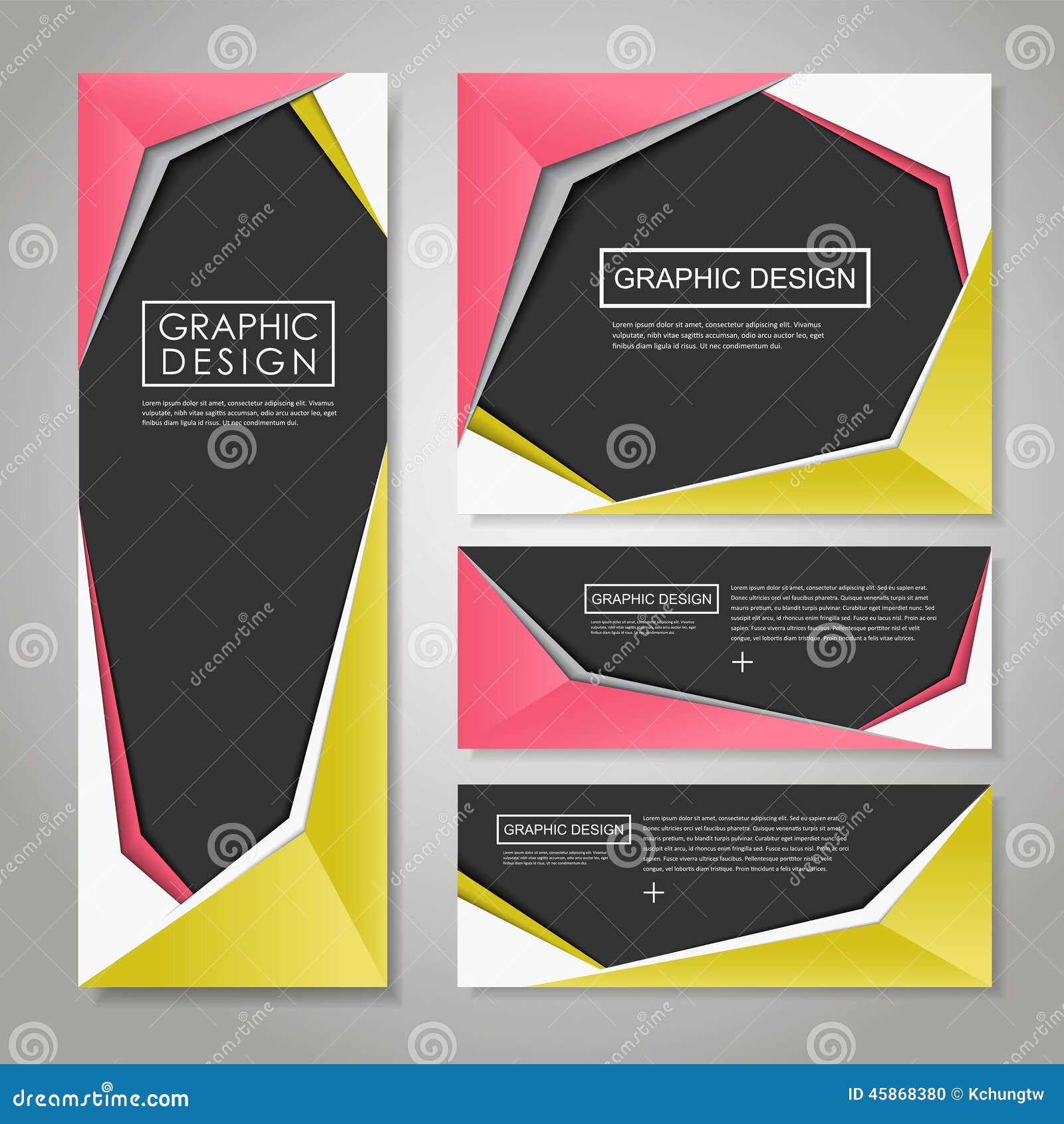 Paper Style Design for Banners Set Template Stock Vector - Illustration ...