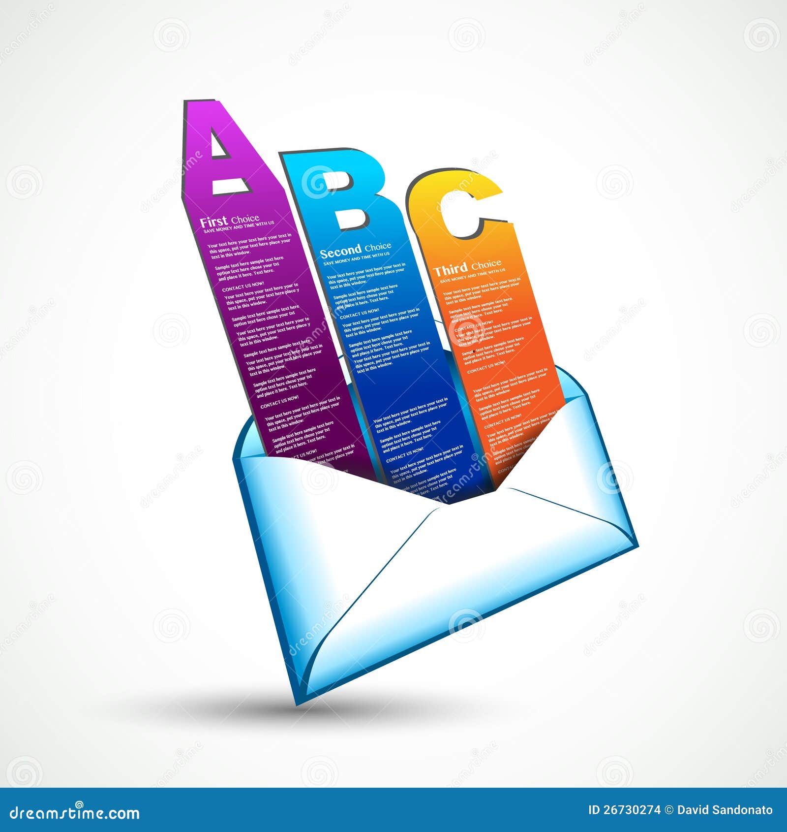 Paper Style Email with Ranking Elements Stock Illustration ...