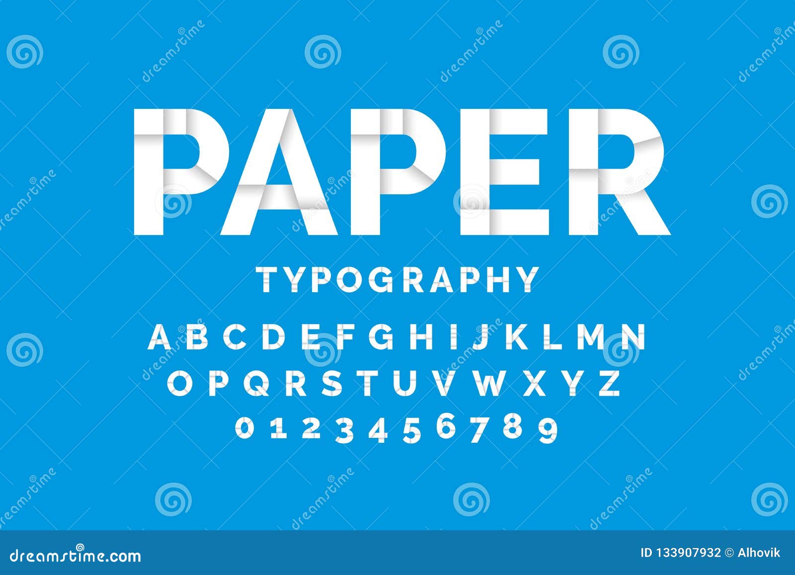 Paper style font stock vector. Illustration of applique - 133907932