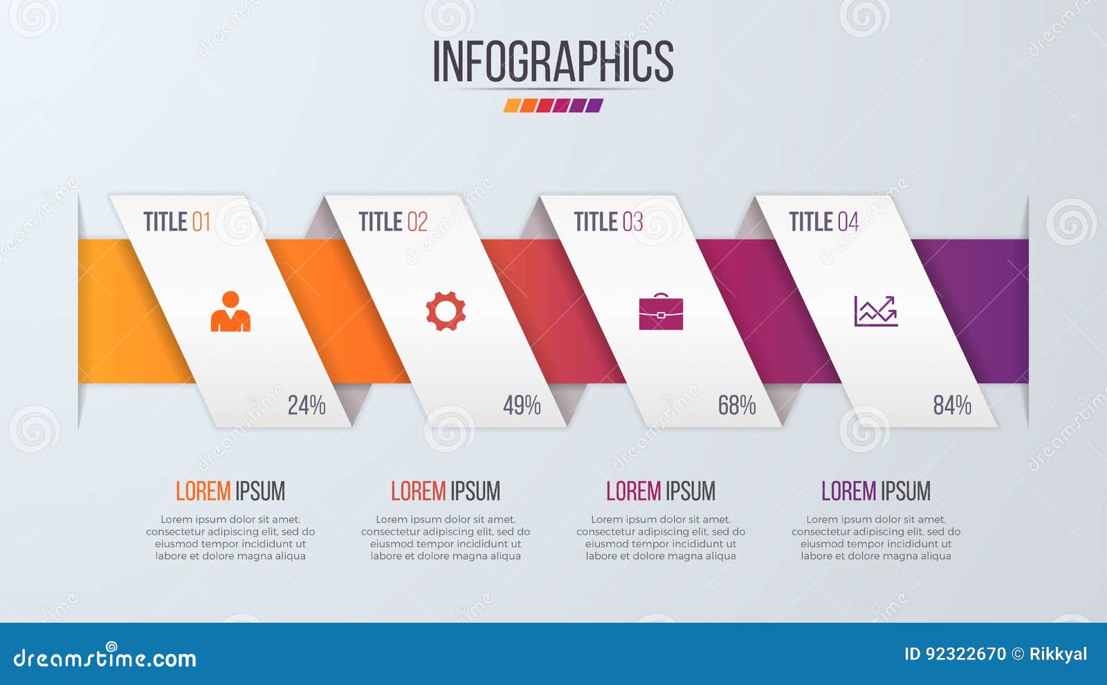 Paper Style Infographic Timeline Design Template with 4 Steps. Stock ...