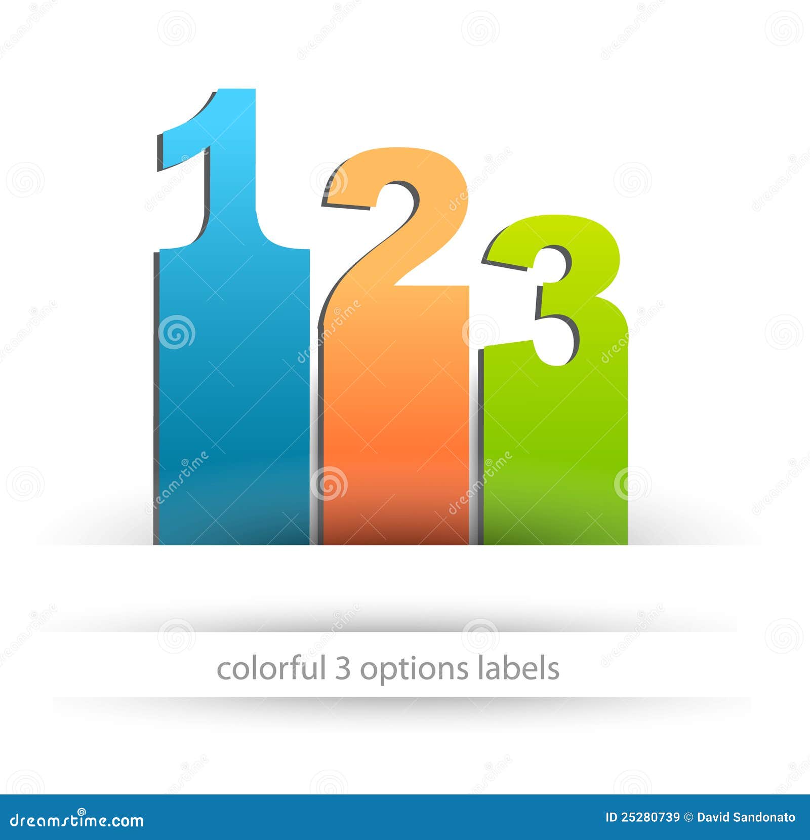 Paper Style Labels with 3 Choices. Stock Illustration - Illustration of ...
