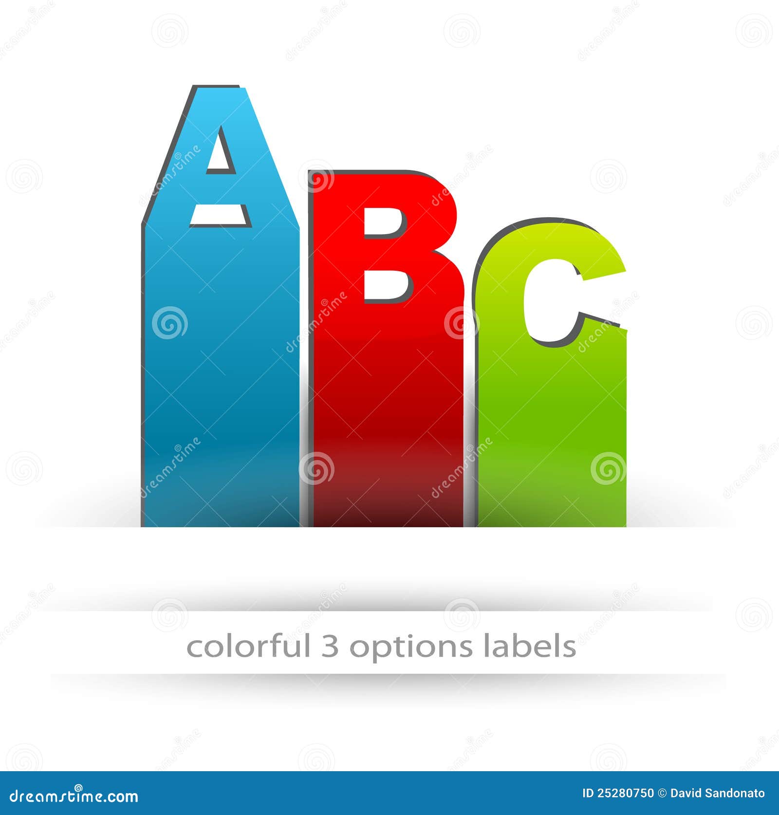 Paper Style Labels with 3 Choices Stock Illustration - Illustration of ...