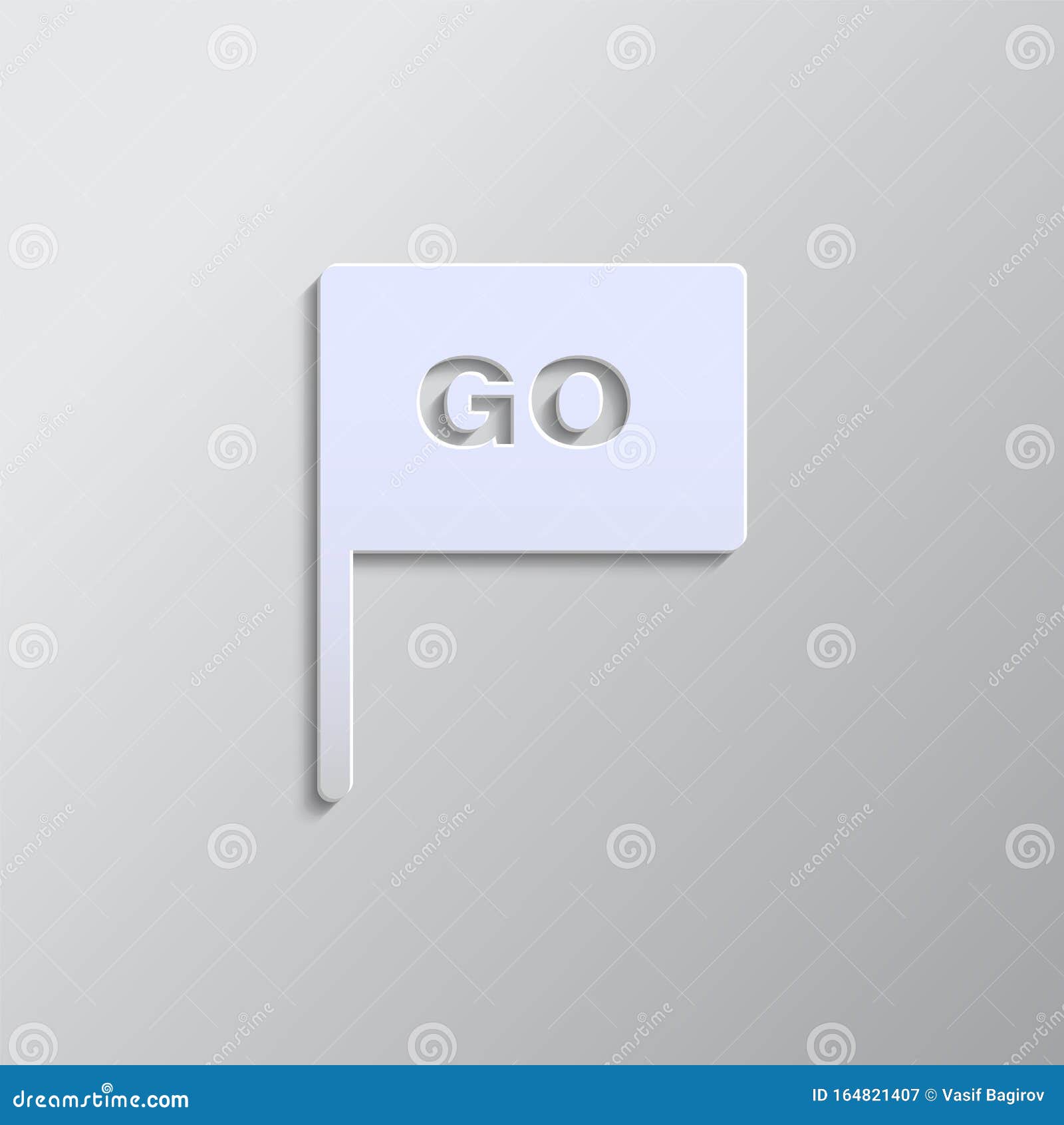 Paper Style Vector Icon, Flag, Go Paper Style, Icon Stock Illustration ...