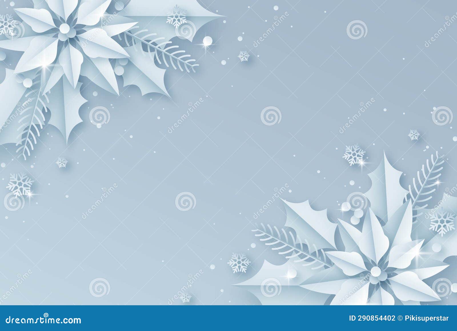 Paper Style Winter Background Vector Design Stock Vector - Illustration ...