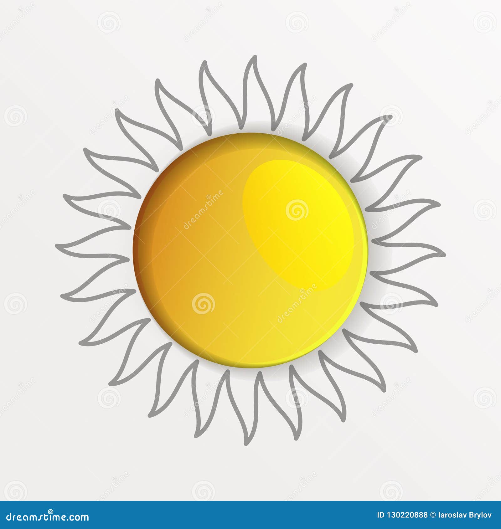 Paper Sun in Blue Sky and White Clouds Vector Stock Vector ...