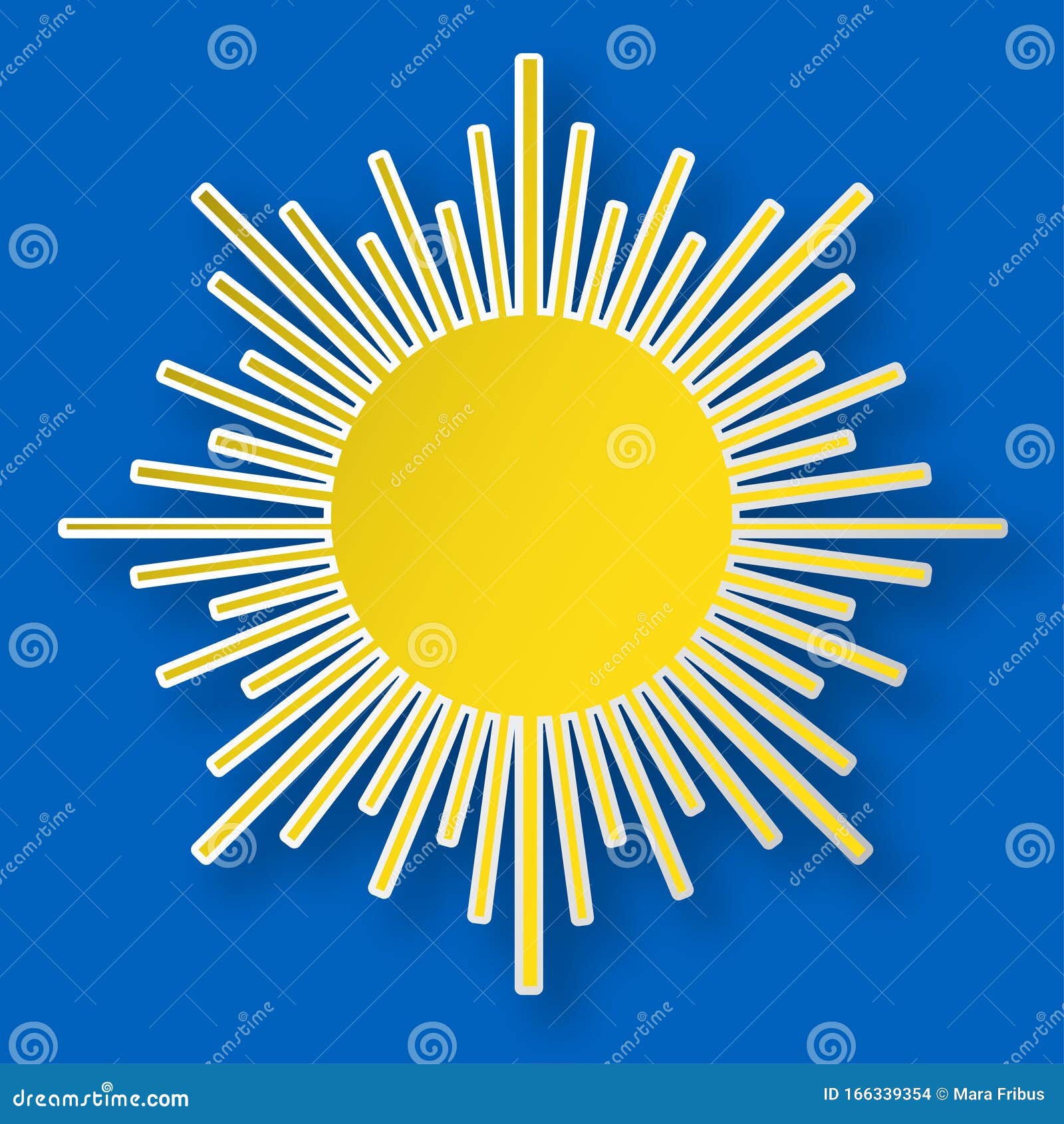 Paper sun on the sky 向量例证. 插画 包括有 向量, 天空, 气象学, 靠山, 艺术 - 166339354