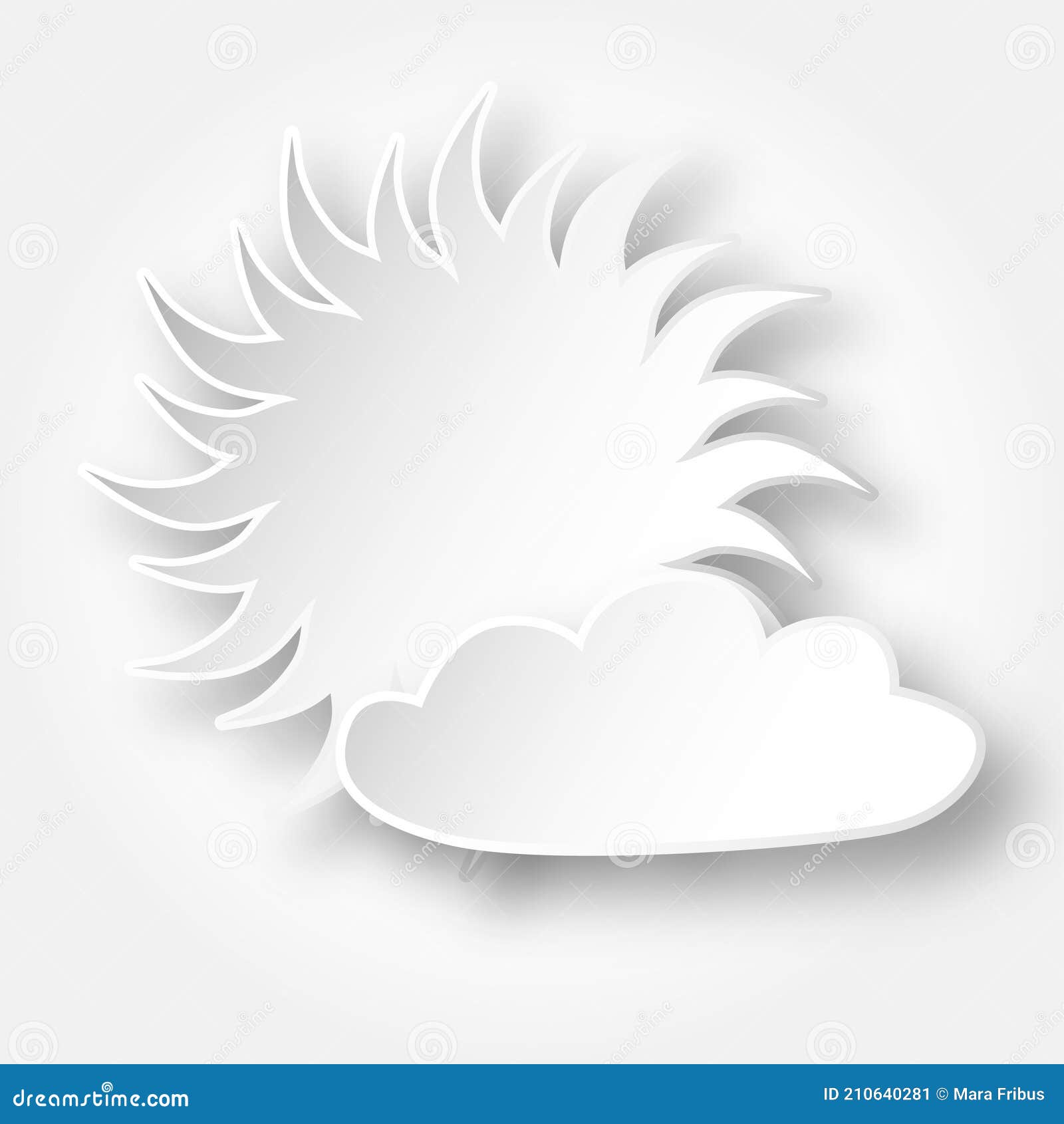 Paper sun on the sky stock vector. Illustration of light - 210640281