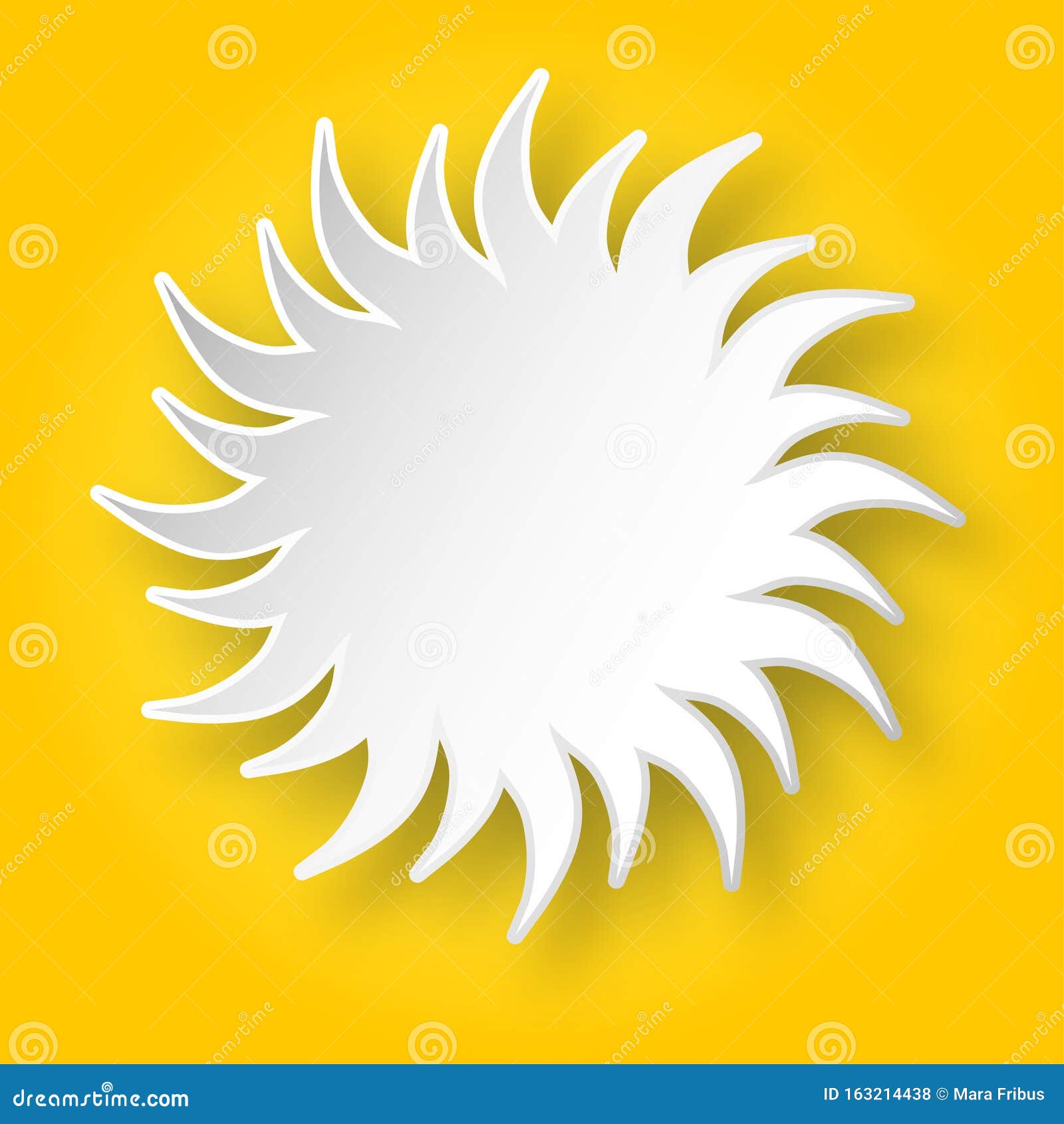 Paper sun on the sky stock vector. Illustration of color - 163214438