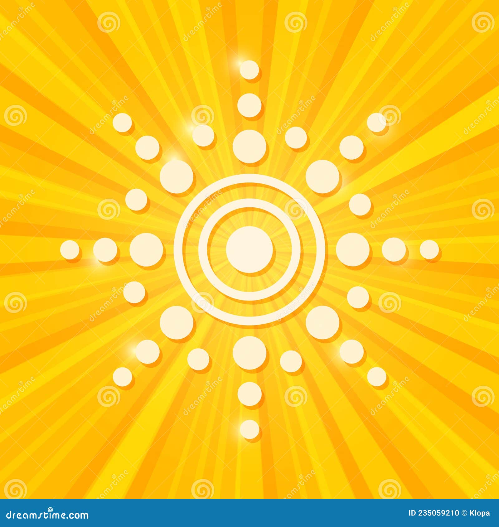Paper Sun on Stripe Yellow Background Stock Vector - Illustration of ...