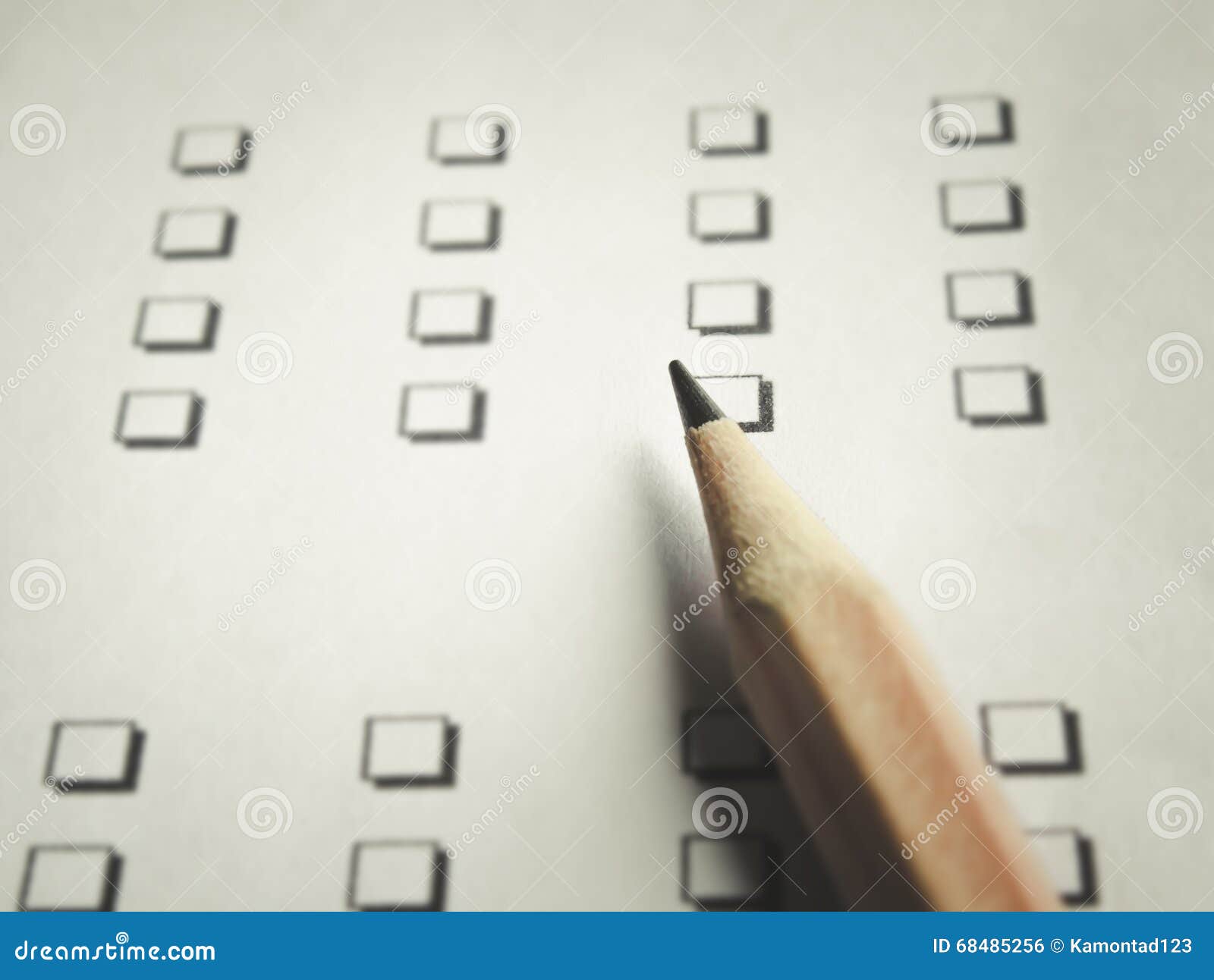 Paper survey card stock photo. Image of list, mark, tick - 68485256