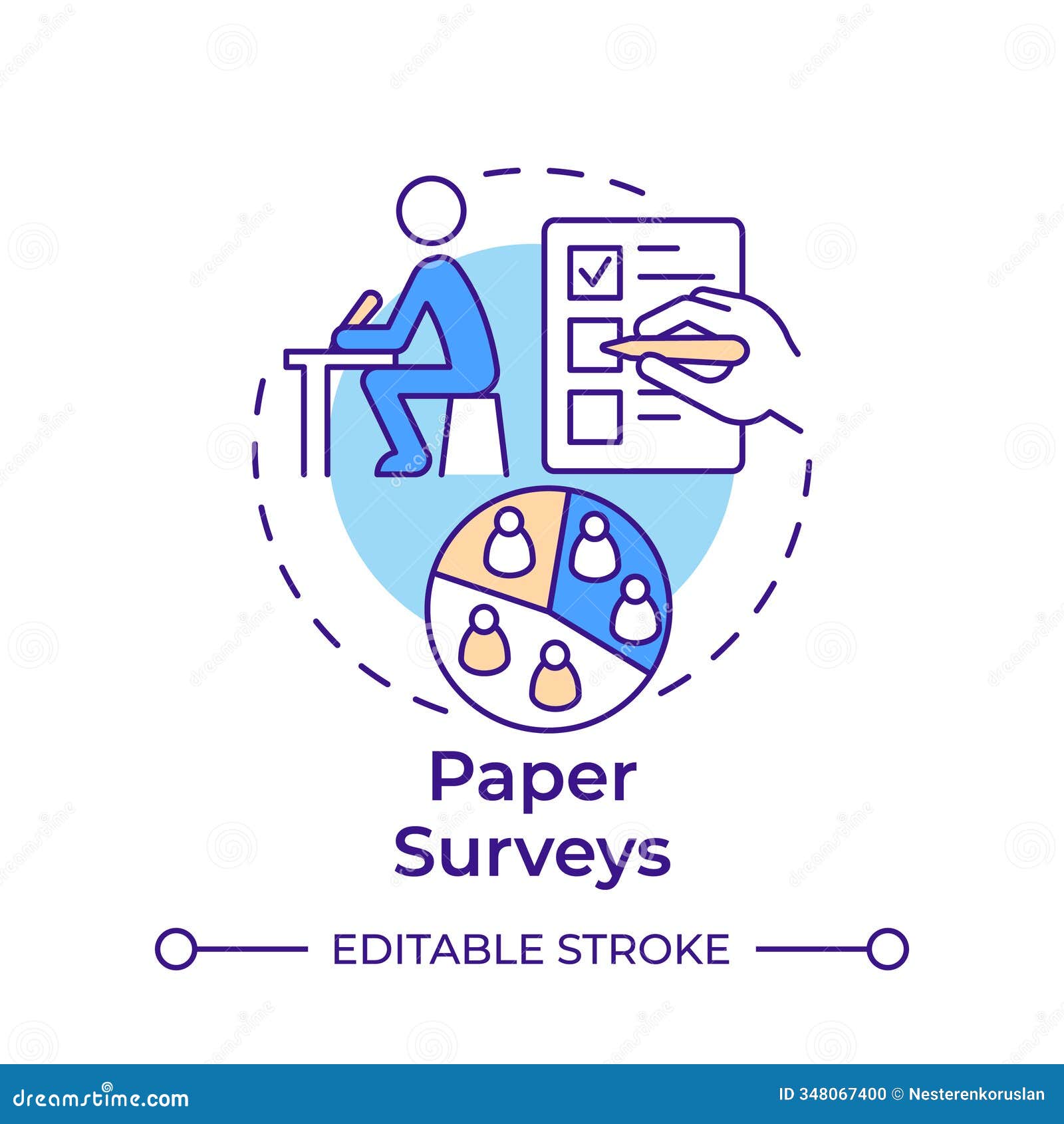 Paper Surveys Multi Color Concept Icon Stock Illustration ...