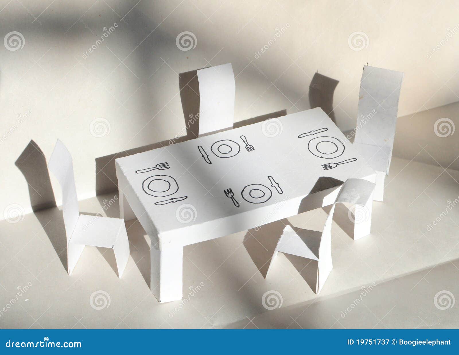 Paper table stock image. Image of white, conceptual, utensils - 19751737